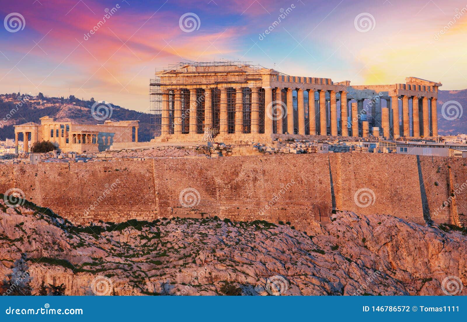 Athens - Acropolis at Sunset, Greece Stock Photo - Image of athena ...
