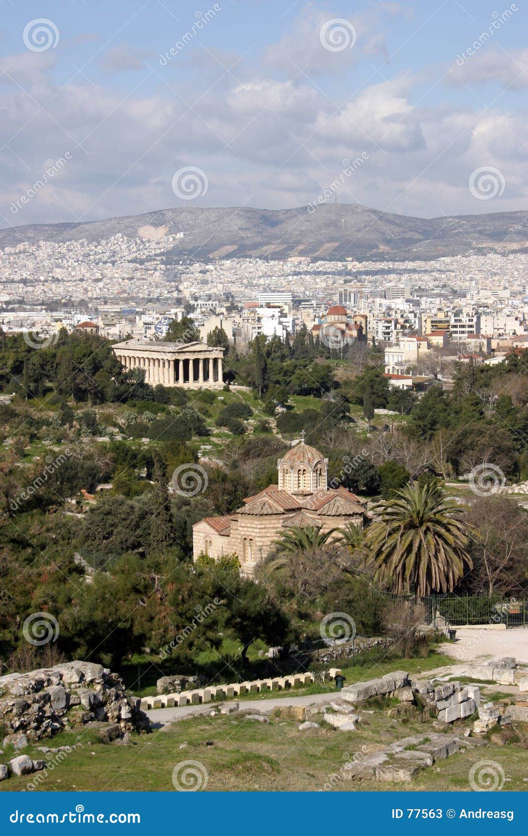 Athens aerial view stock image. Image of greek, aerial, view - 77563
