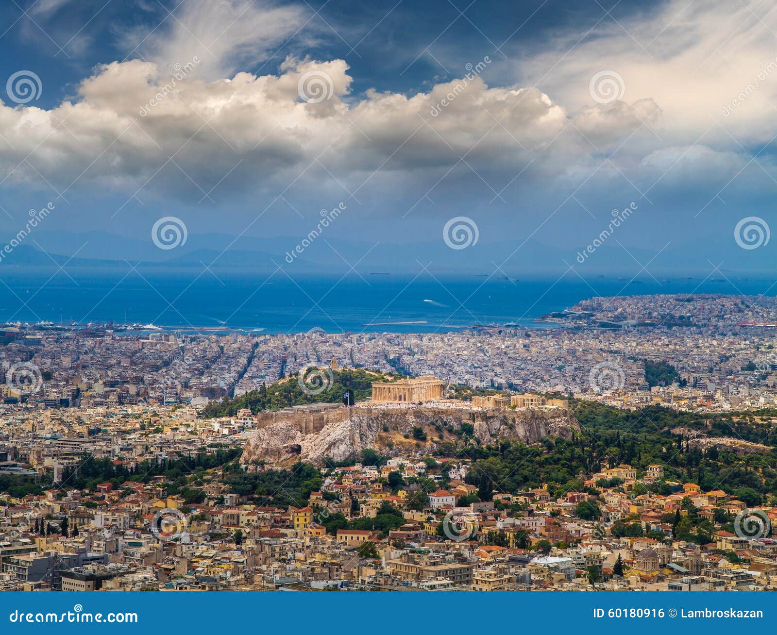 Athens City View - Acropolis Parthenon Stock Photo - Image of boat ...