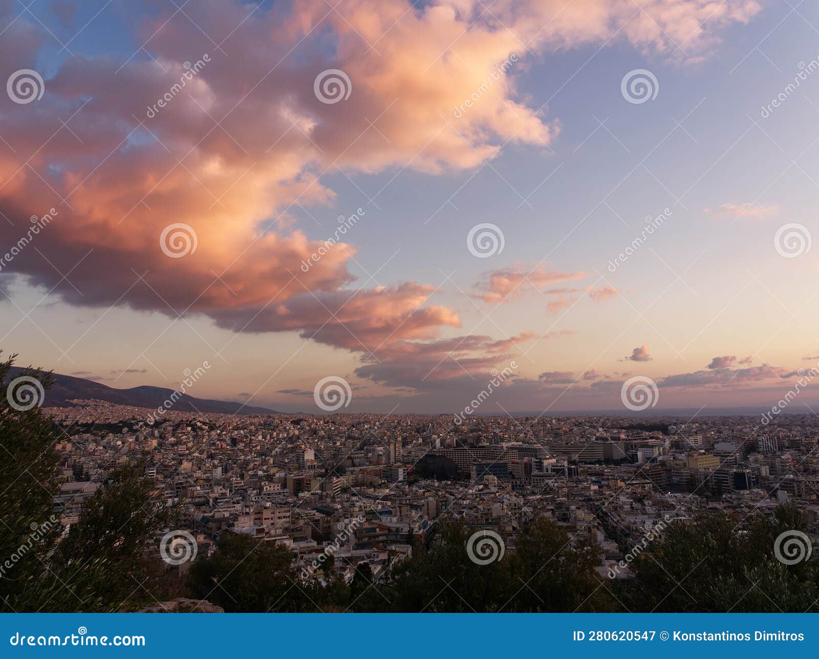 Athens City View Clouds during Sunset Editorial Photography - Image of ...