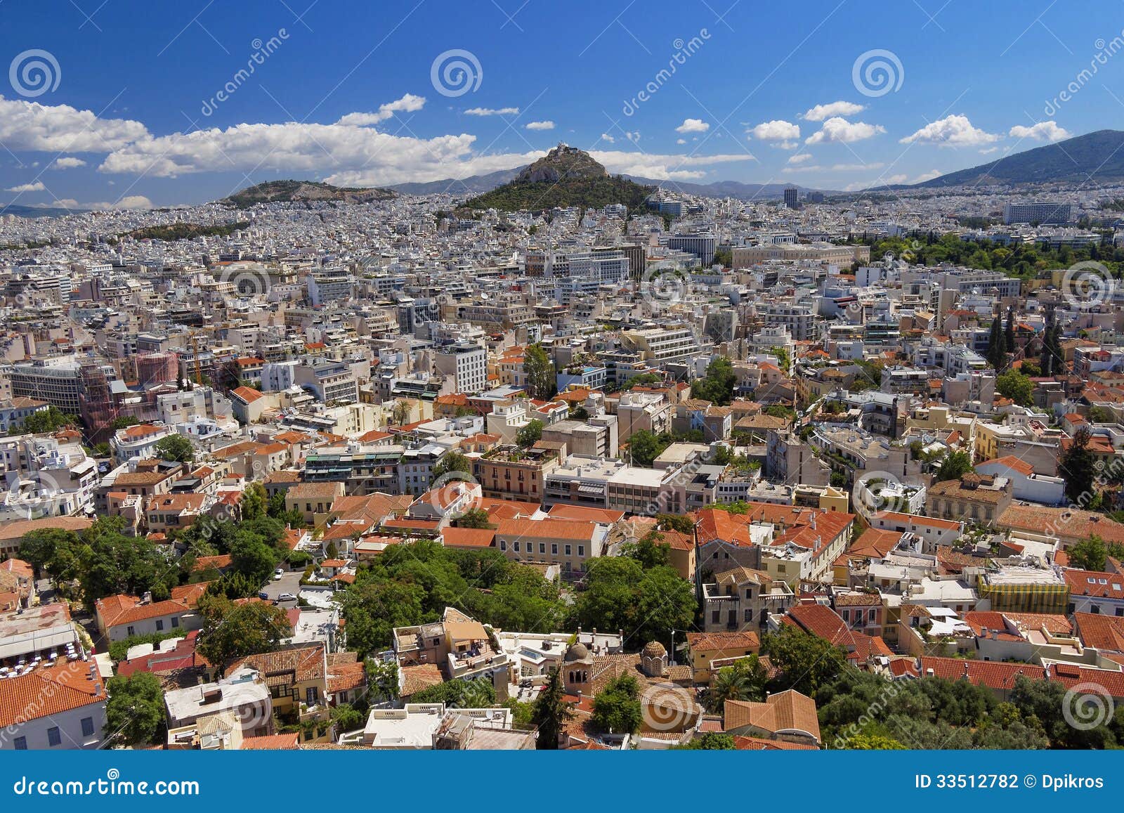 Athens Cityscape, North View from Acropolis Stock Photo - Image of ...