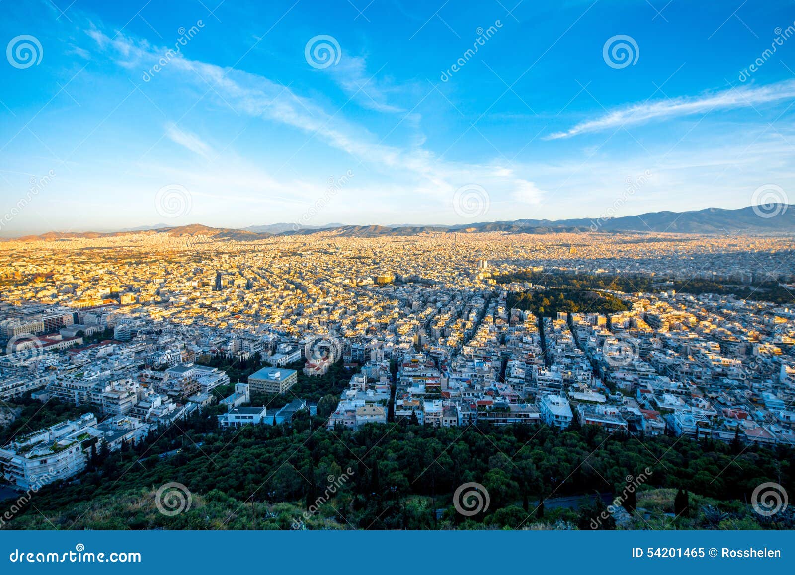 Athens cityscape view stock image. Image of greek, mountain - 54201465