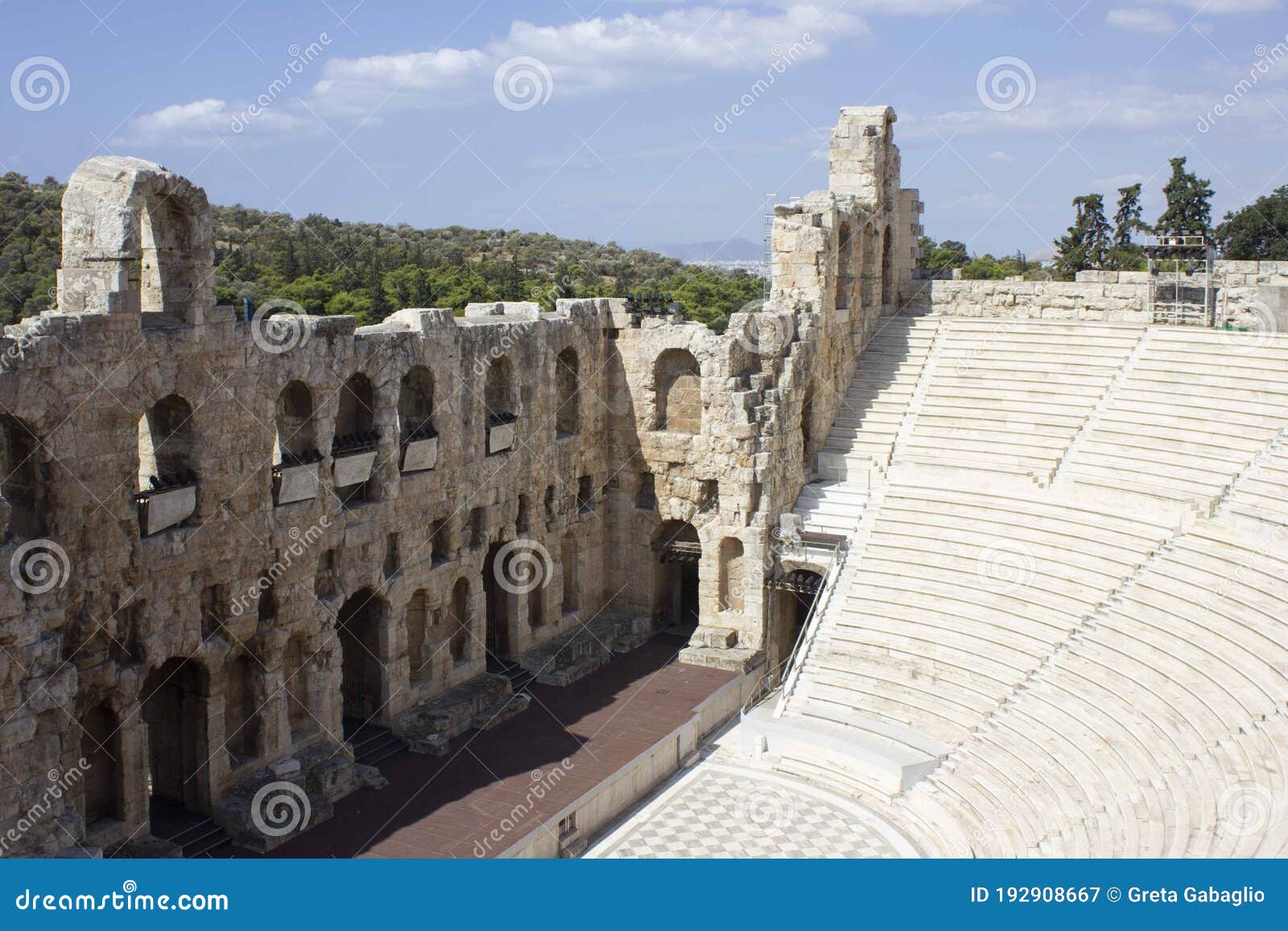 The Amphitheatre of Odeon of Herodes Atticus in Athens Acropolis Stock ...