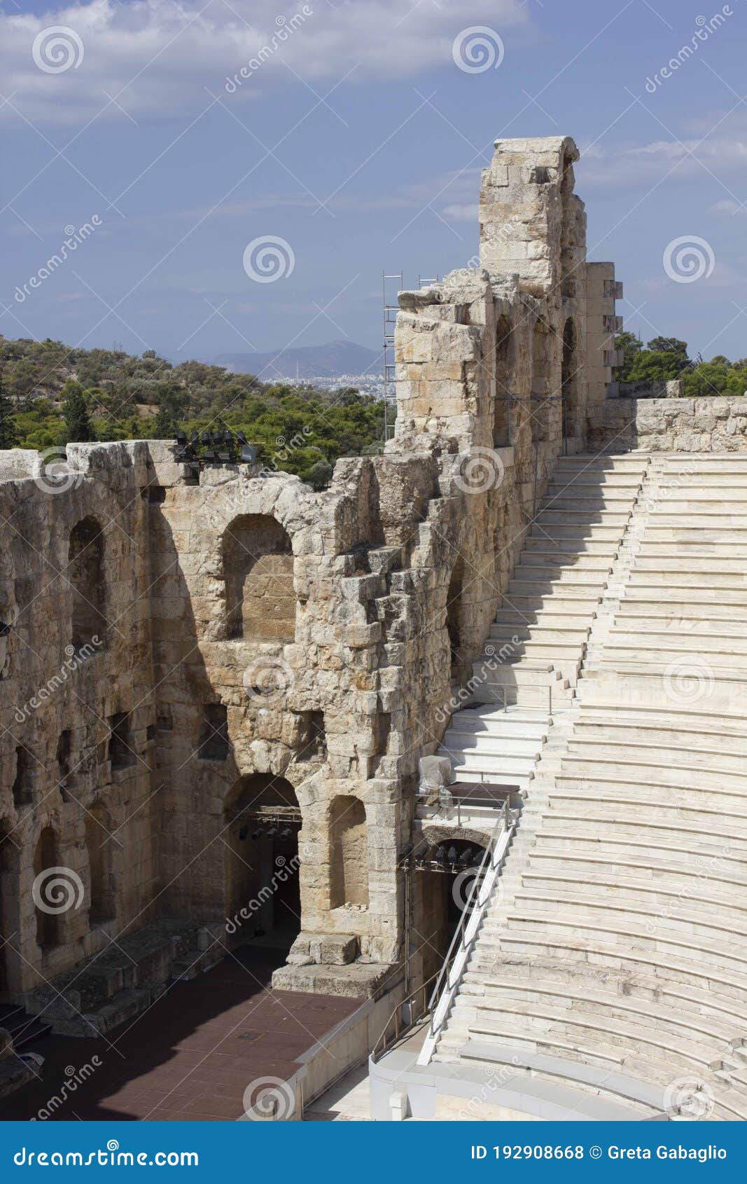The Amphitheatre of Odeon of Herodes Atticus in Athens Acropolis Stock ...