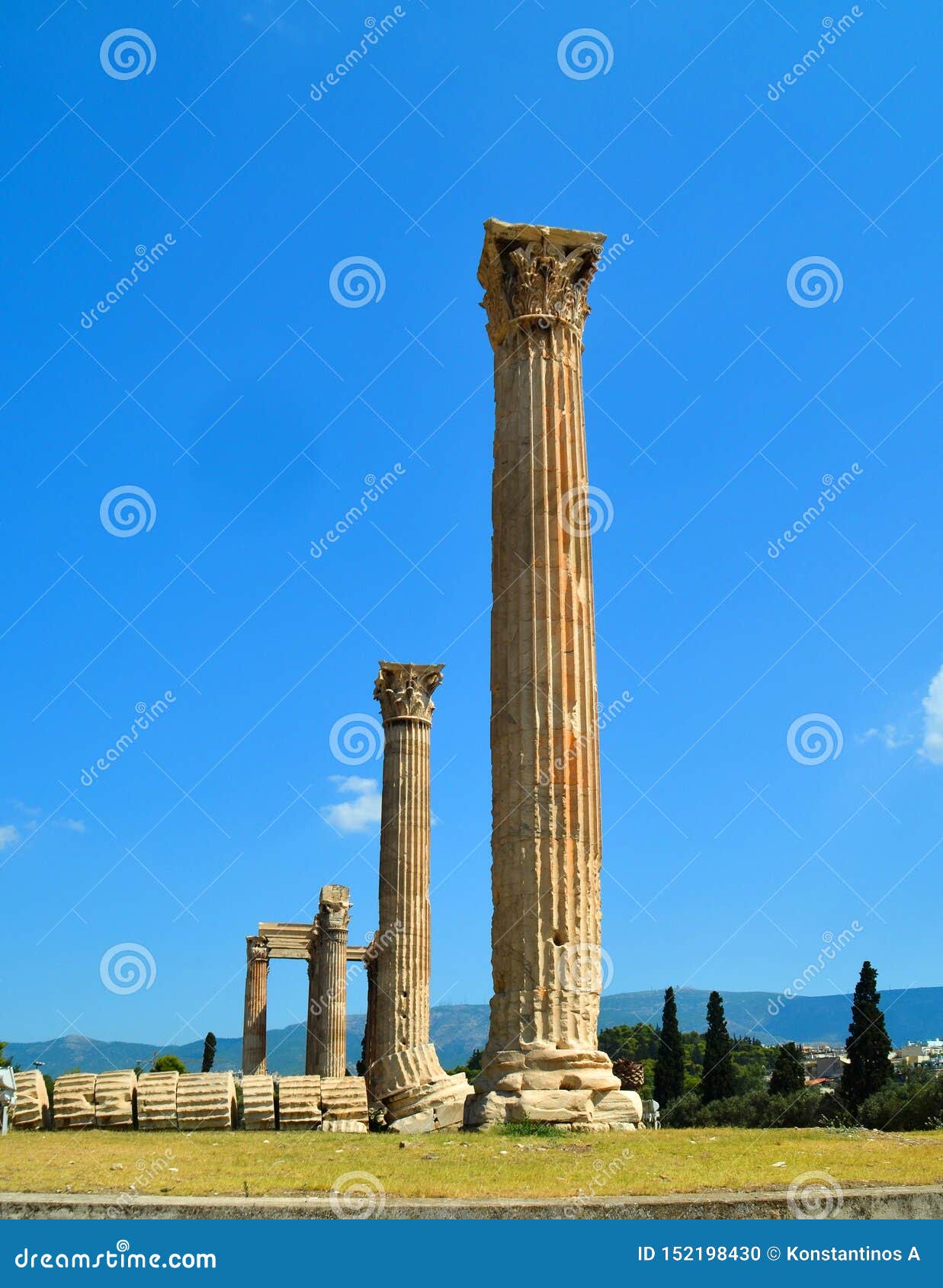 Athens Greece Columns of the Temple of Olympian Zeus Stock Photo ...