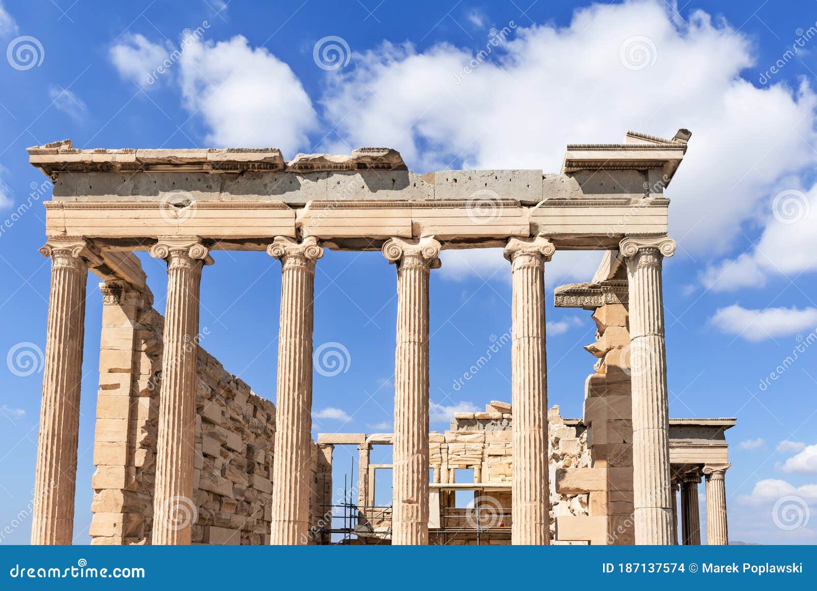 Erechtheion Ancient Greek Temple Building With Columns, Athens, Greece ...
