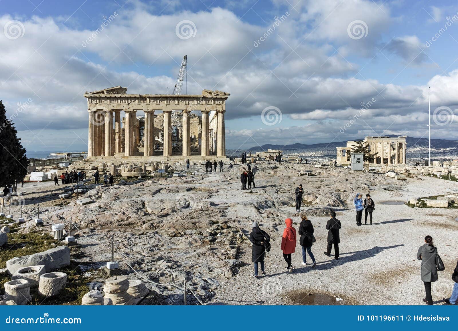 ATHENS, GREECE - JANUARY 20 2017: Panorama of the Parthenon in the ...