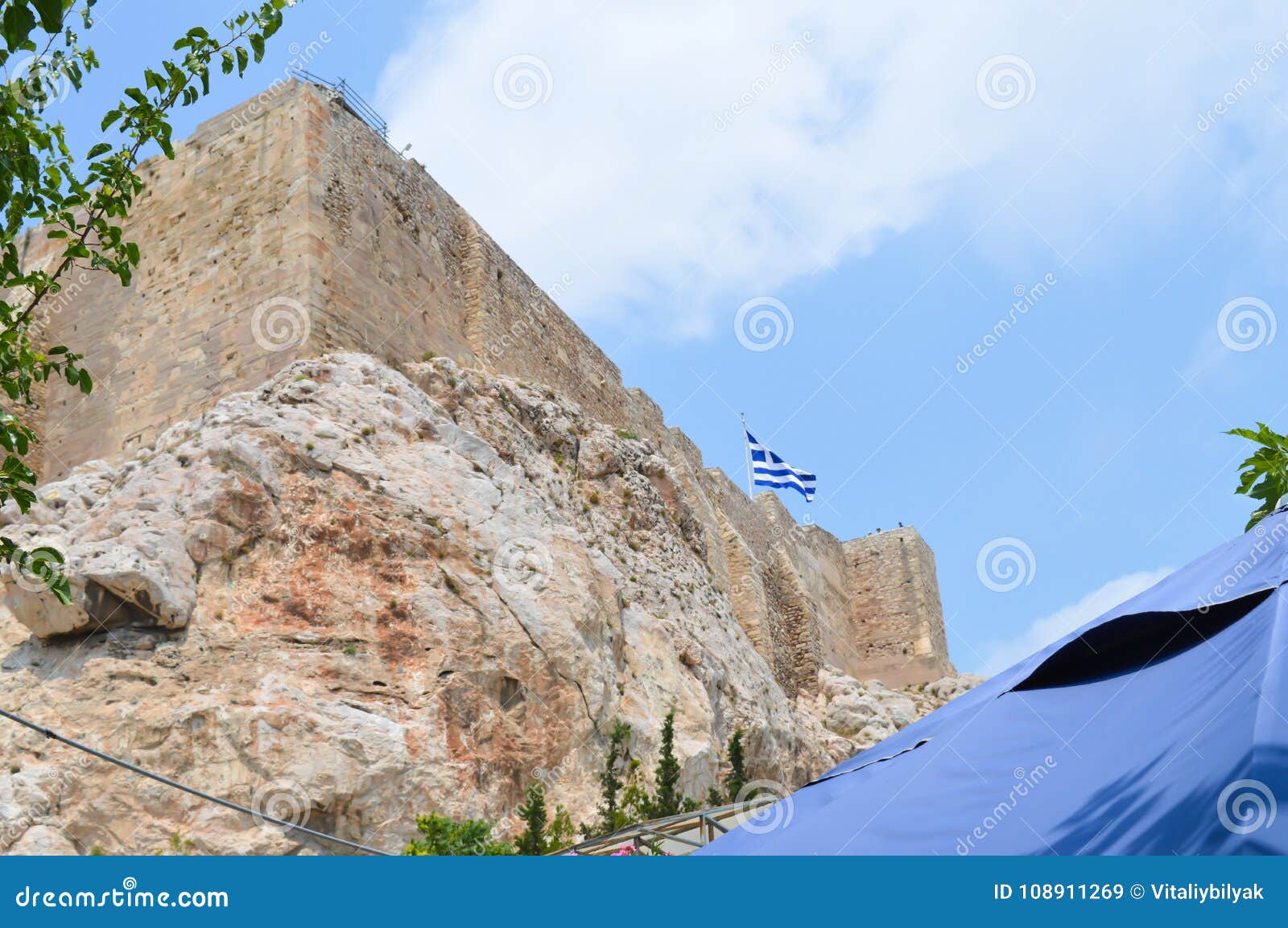 North Slopes of Acropolis in Athens, Greece on June 16, 2017. Editorial ...