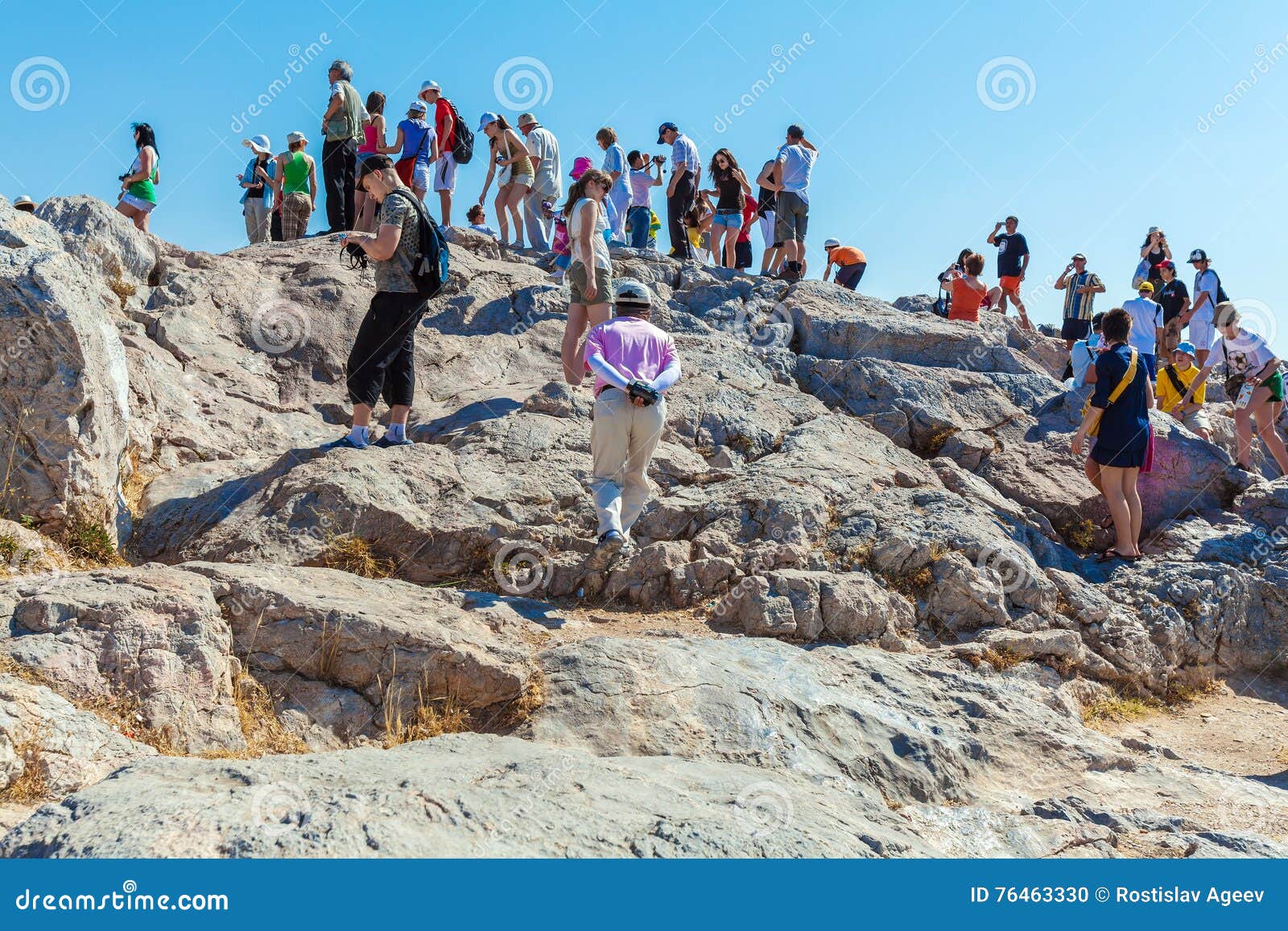 ATHENS, GREECE - JUNE 08, 2009: Tourists Walking at Acropolis Editorial ...