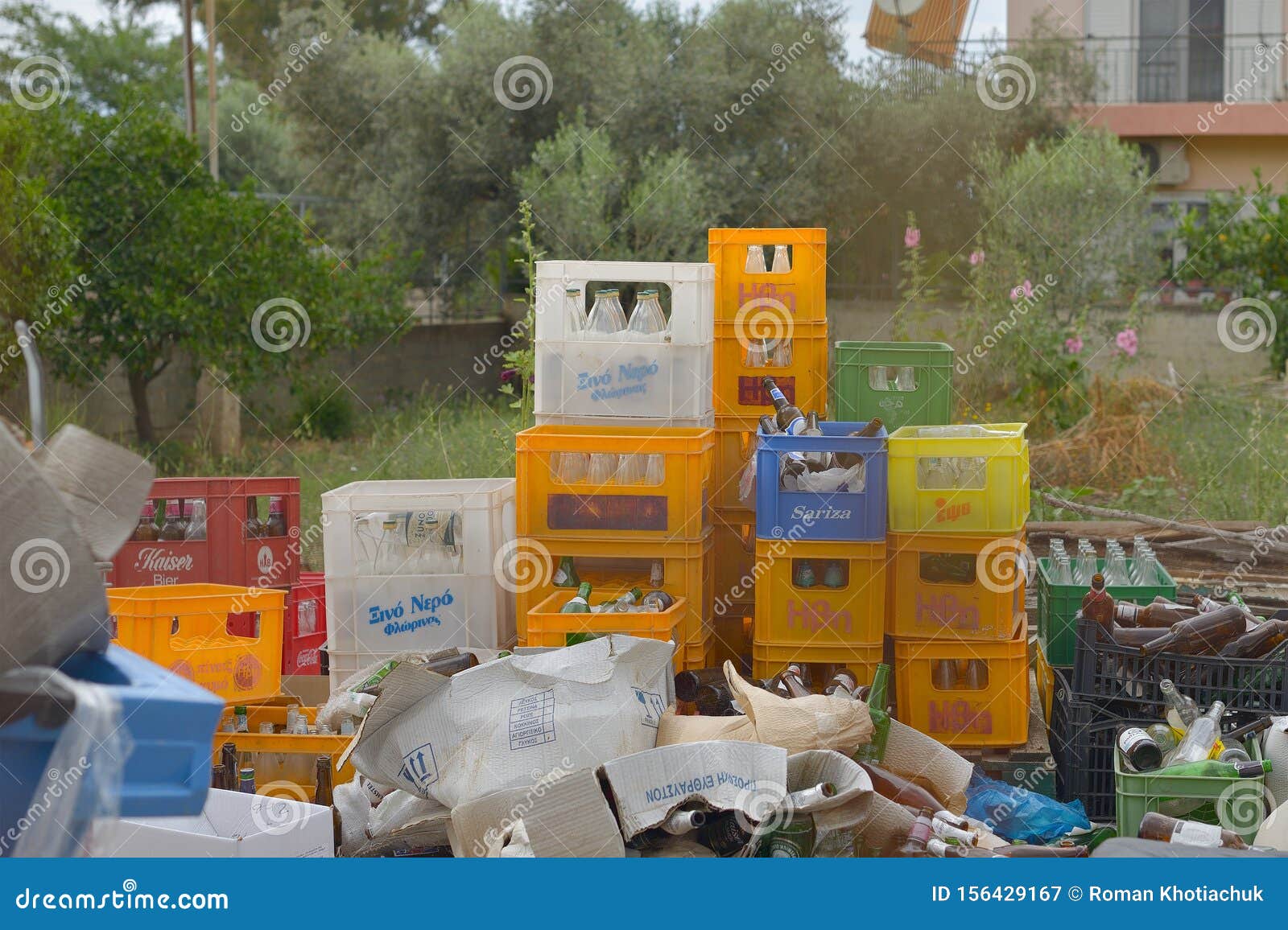 Boxes with Empty Beer Bottles on the Trash Editorial Photography ...