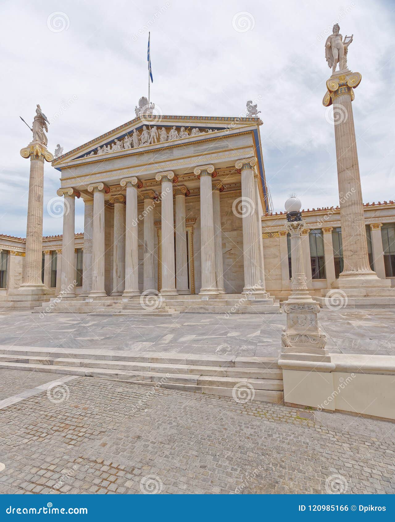 Athens Greece, the National Academy with Athena and Apollo Statues ...