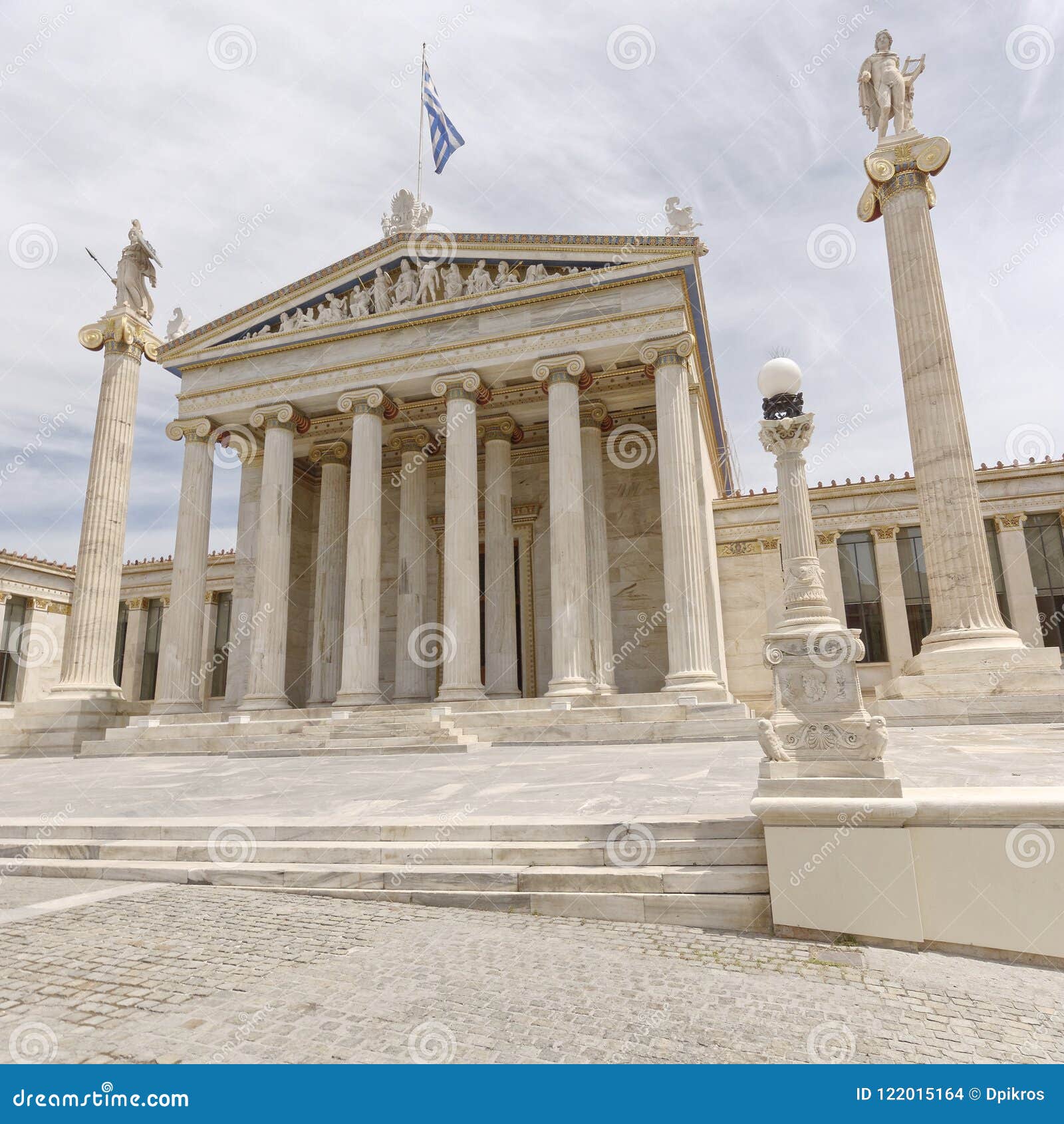 Athens Greece, the National Academy with Athena and Apollo Statues ...