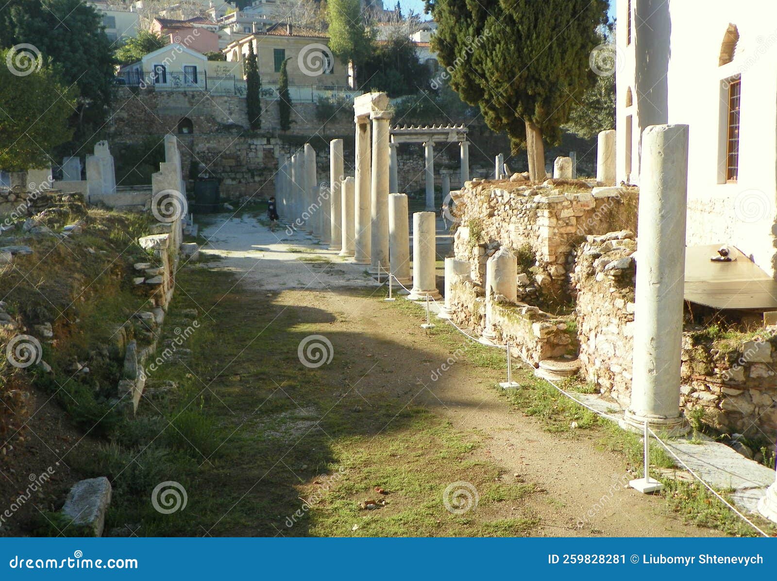 Athens, Greece, Reconstruction of the Ancient Street Stock Image ...