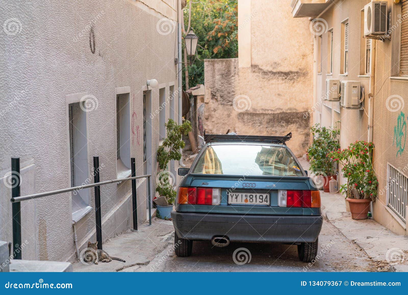 ATHENS, GREECE - SEPTEMBER 16, 2018: a Car Parked in One of Athens ...