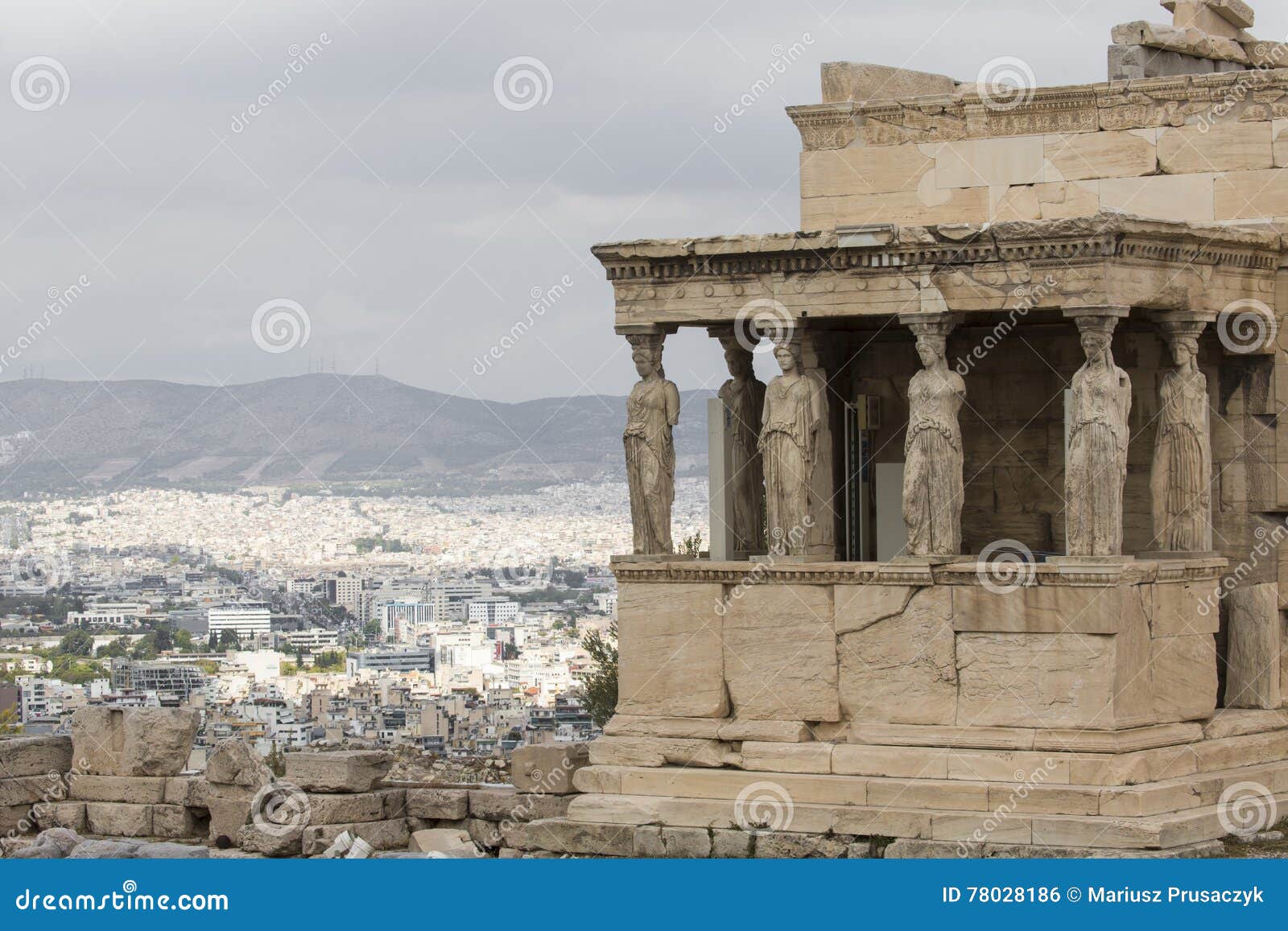 ATHENS - GREECE - SEPTEMBER 21,2016 : Caryatides at Acropolis, a ...