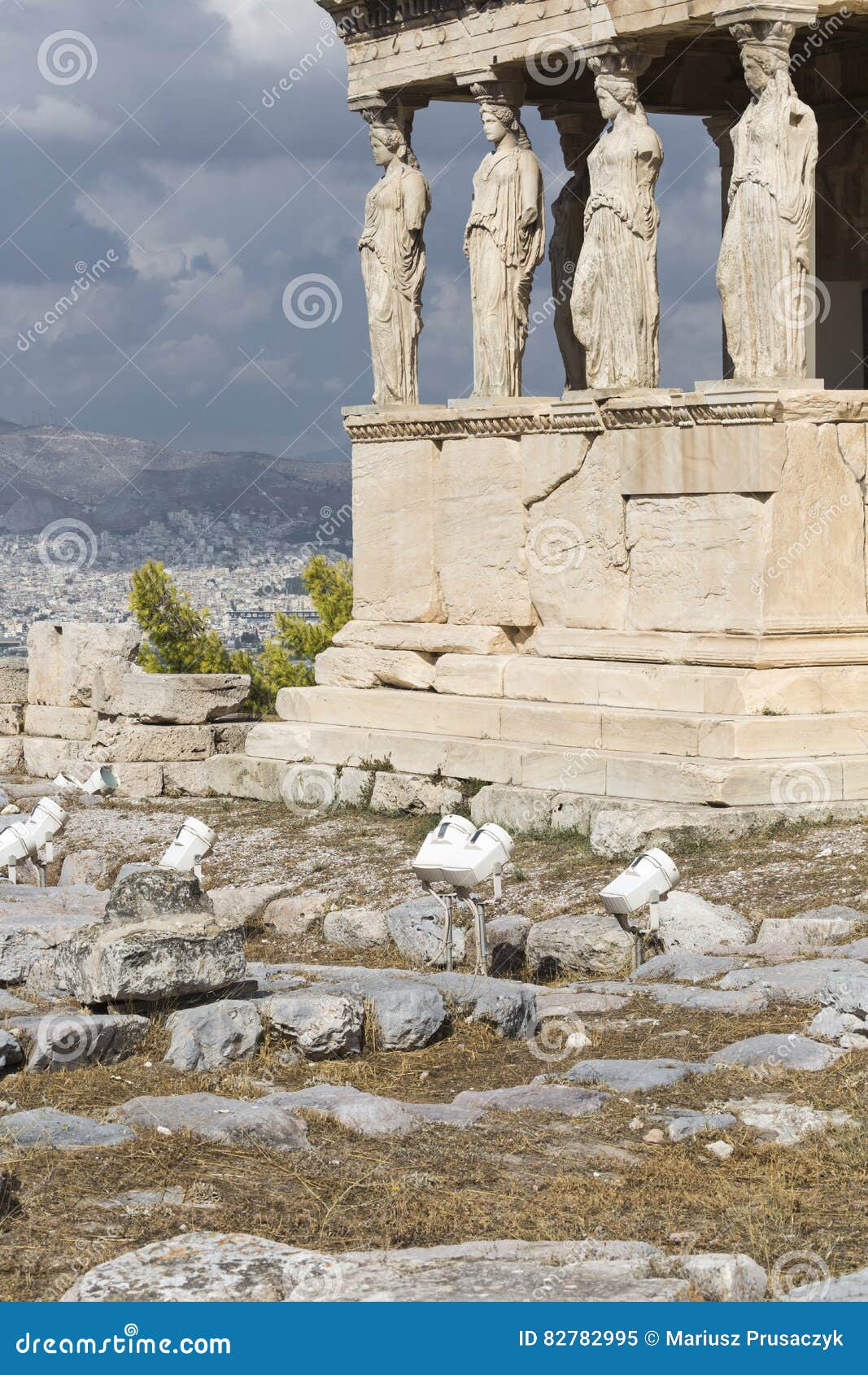 ATHENS - GREECE - SEPTEMBER 21,2016 : Caryatides at Acropolis, a ...