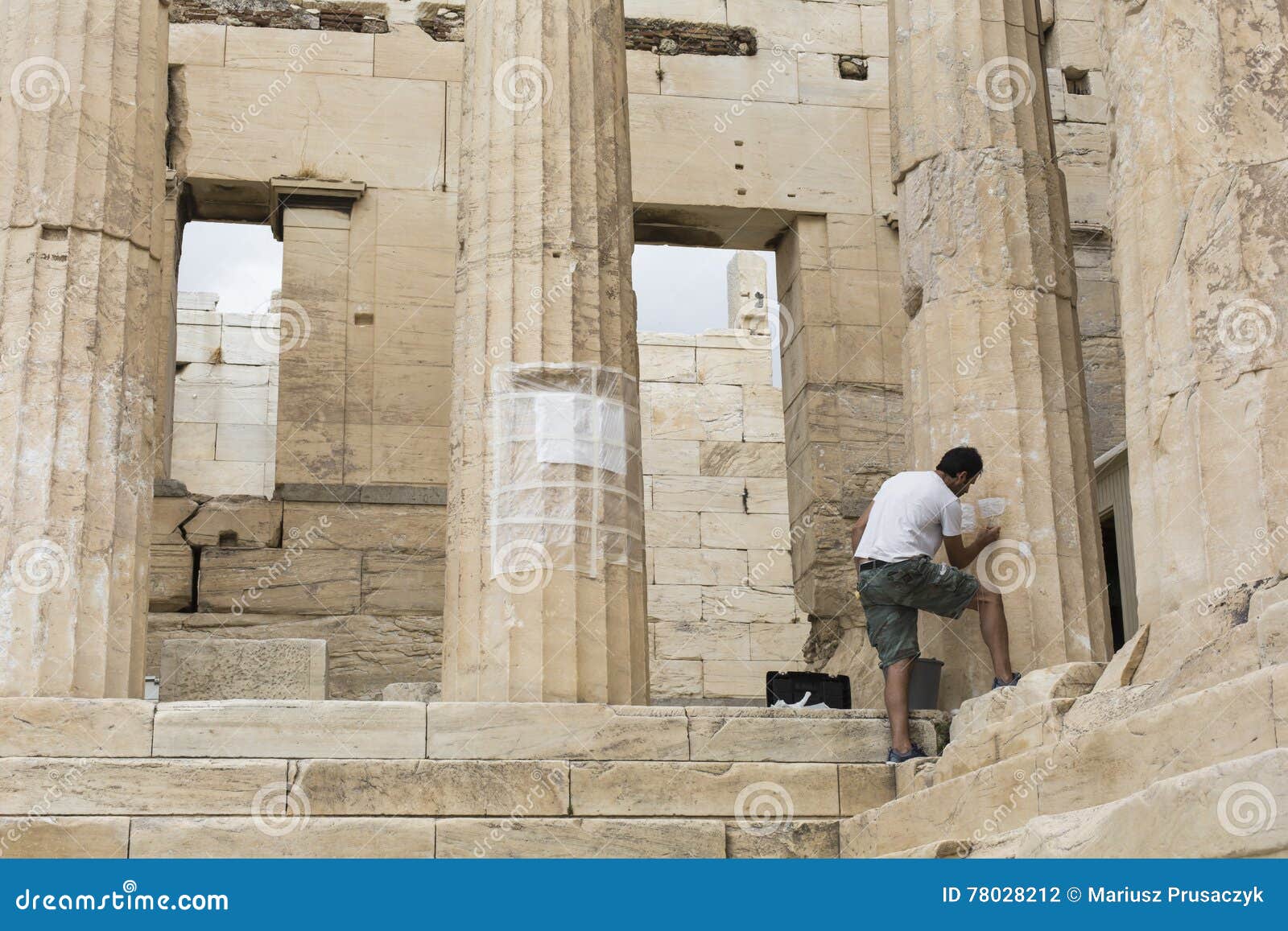 ATHENS - GREECE - SEPTEMBER 21,2016 :Reconstruction Work on the ...
