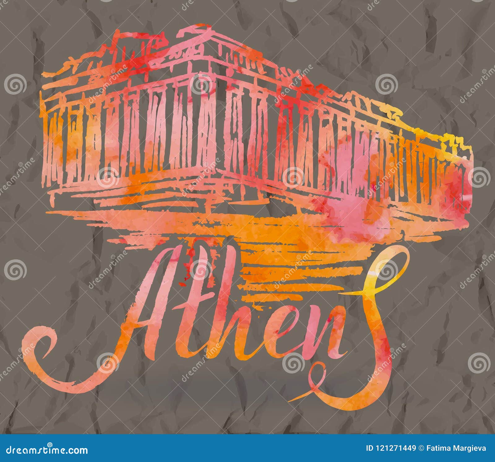 Athens Label with Hand Drawn Acropolis of Athens, Lettering Athens with ... Athens Label with Hand Drawn Acropolis of Athens, Lettering Athens with ...