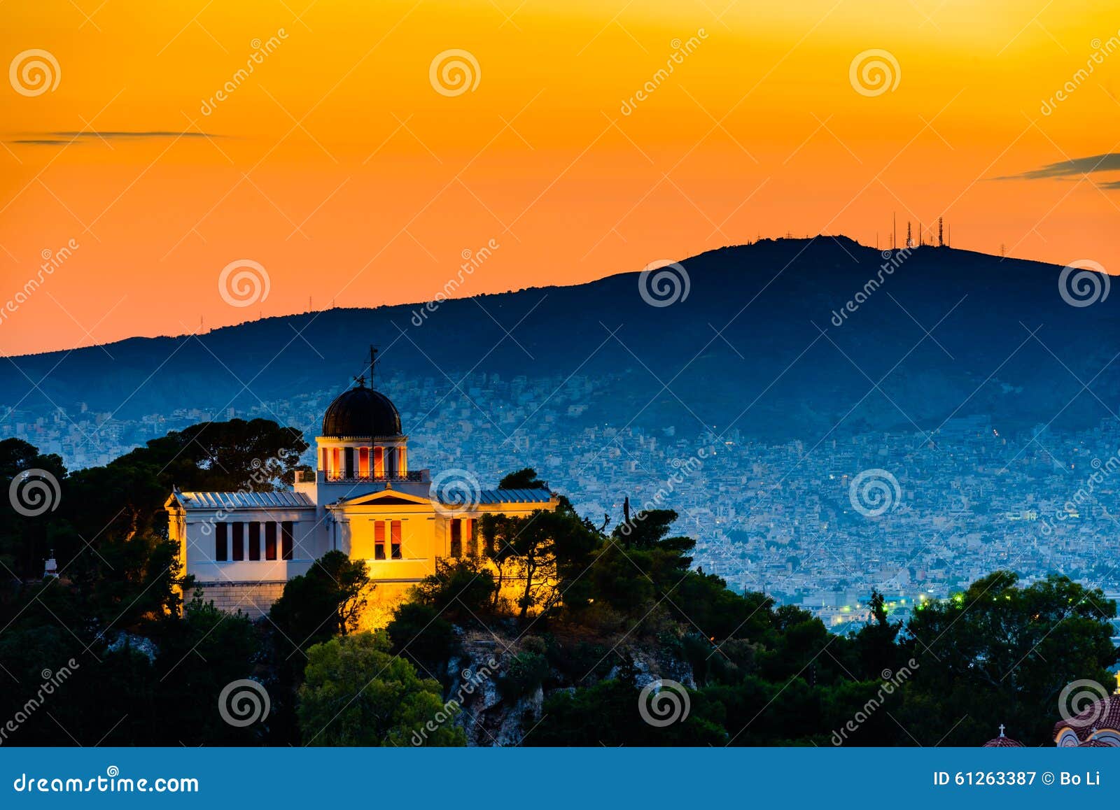 Night Scenes of National Observatory at Athens Stock Image - Image of ...