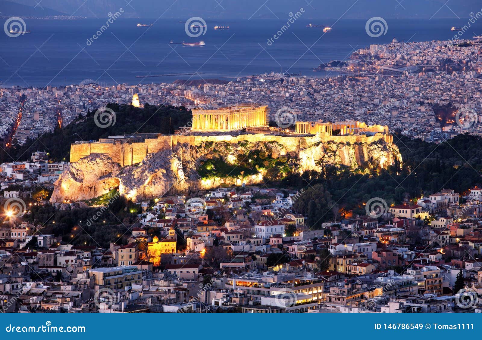 Athens Skyline Panorama with Acropolis in Greece from Peak Lycabettus ... Athens Skyline Panorama with Acropolis in Greece from Peak Lycabettus ...