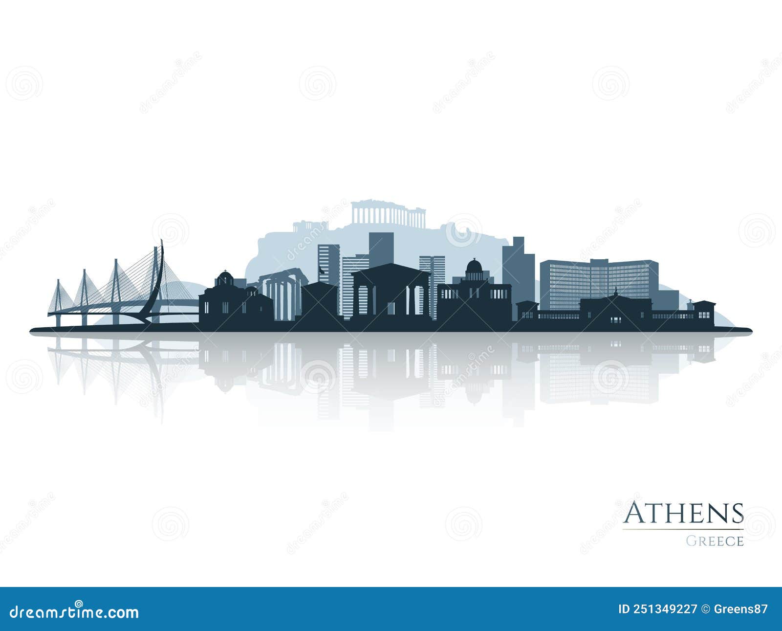 Athens Skyline Vector Colorful Poster On Beautiful Triangular Texture ...