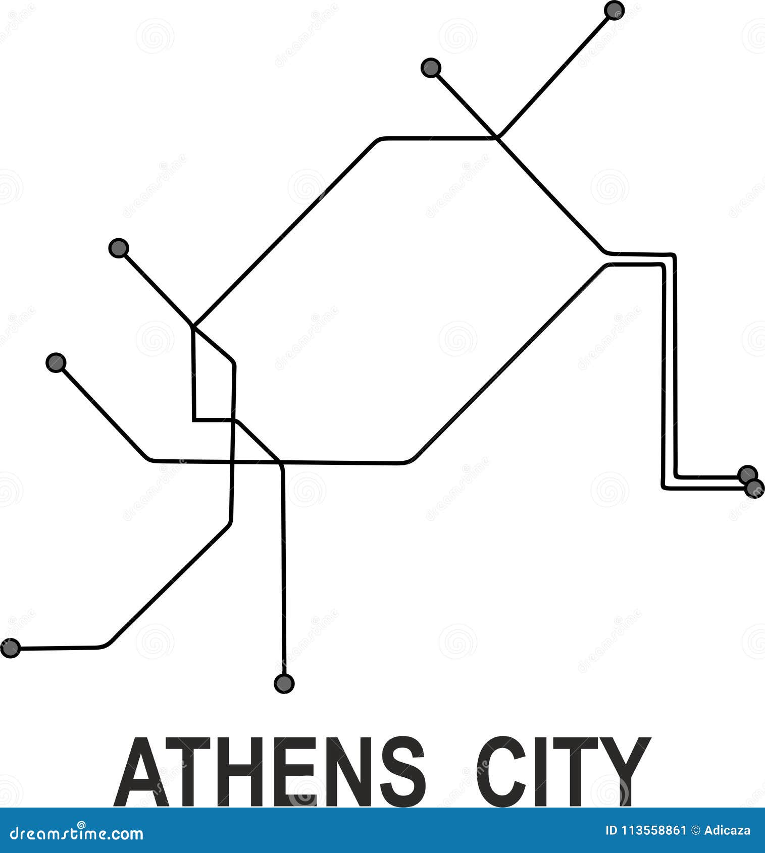Athens subway City map stock vector. Illustration of file - 113558861