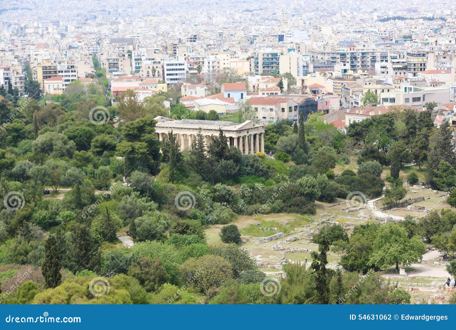 Athens from Top stock photo. Image of hill, sacred, building - 54631062