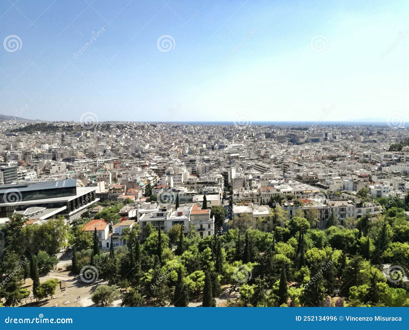 Athens top view stock photo. Image of downtown, horizon - 252134996