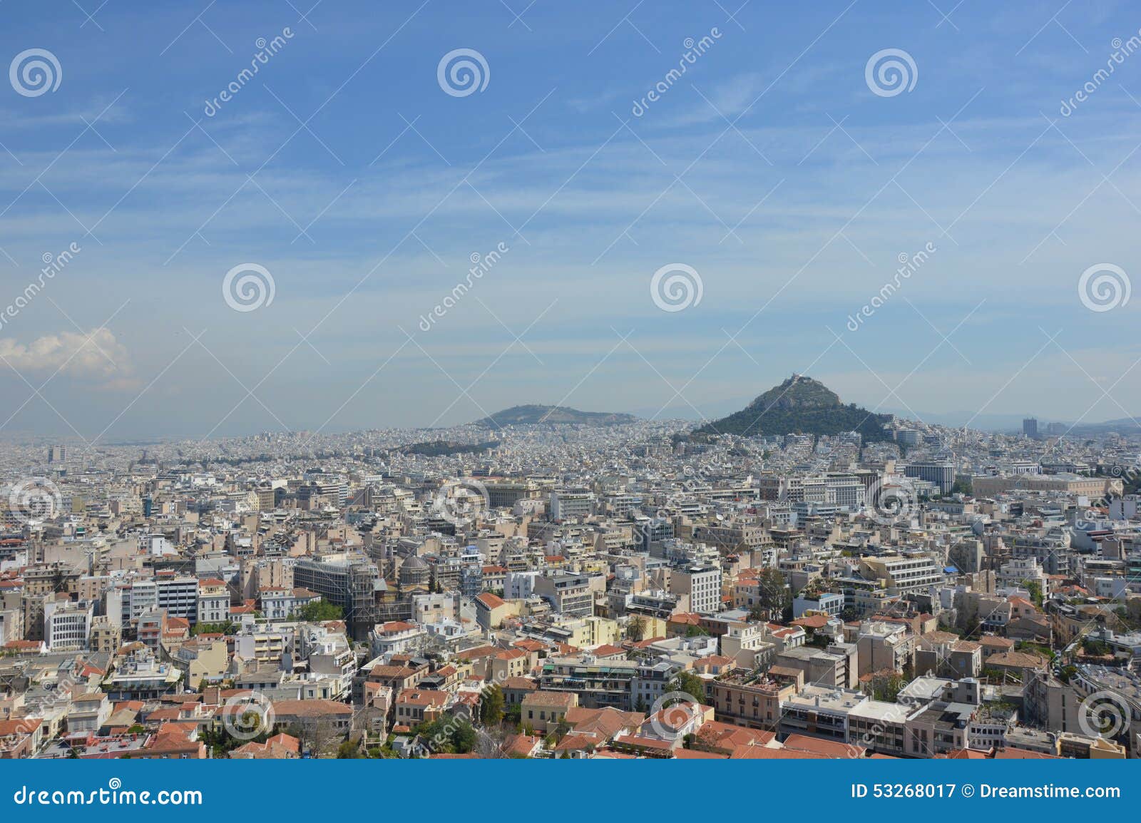 Athens view from Acropolis stock image. Image of destination - 53268017