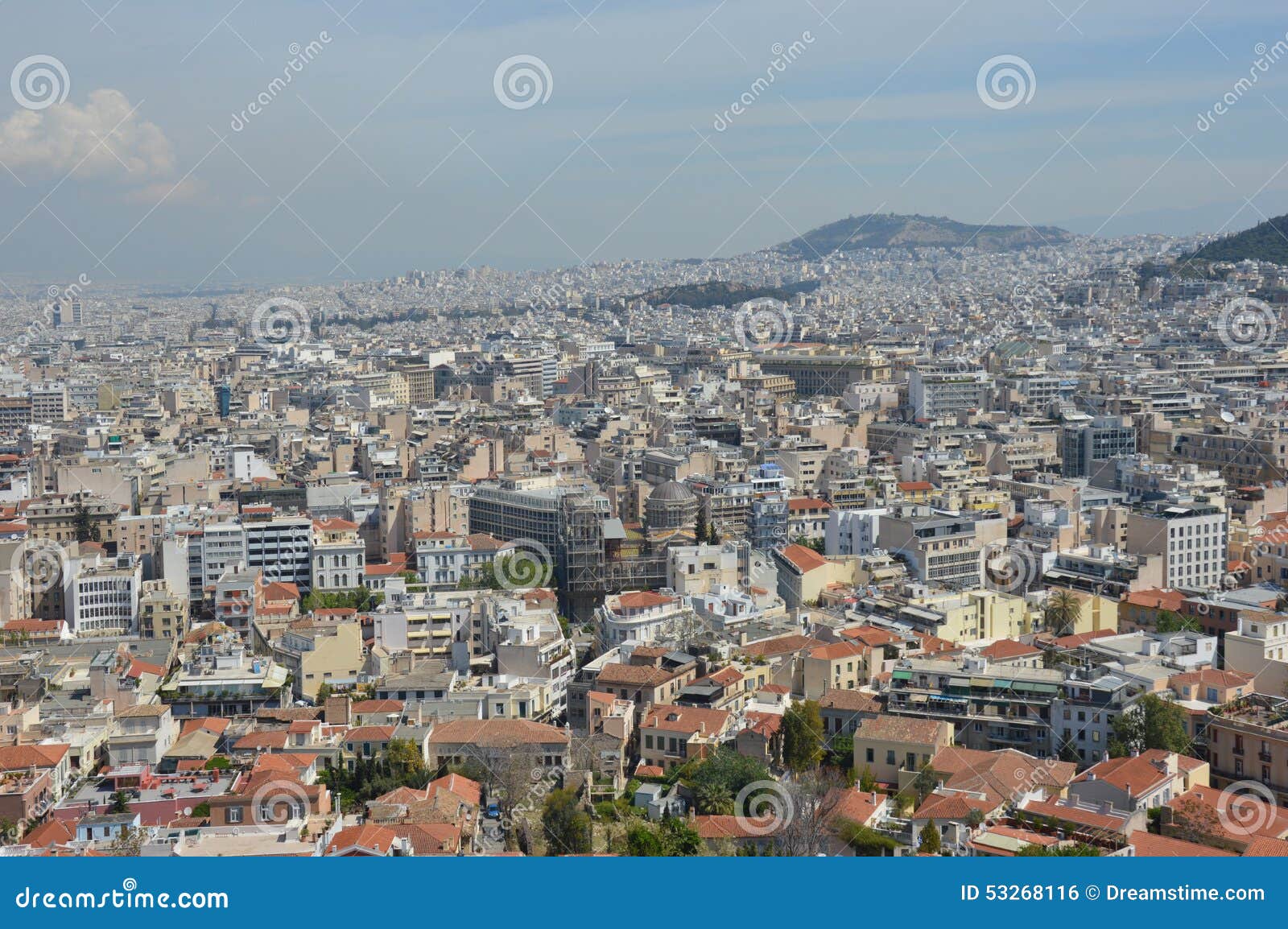 Athens view from Acropolis stock photo. Image of tourists - 53268116