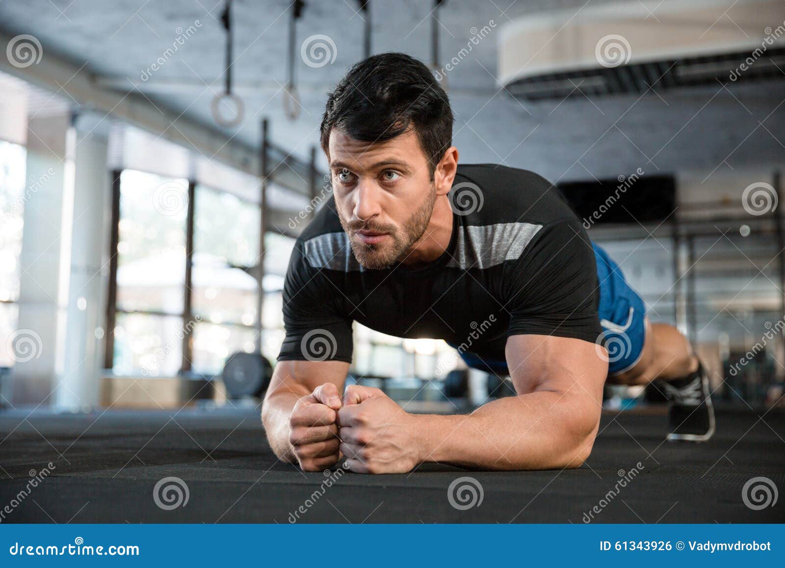 Athlet Making Static Exercise Stock Photo - Image of healthy, muscular ...