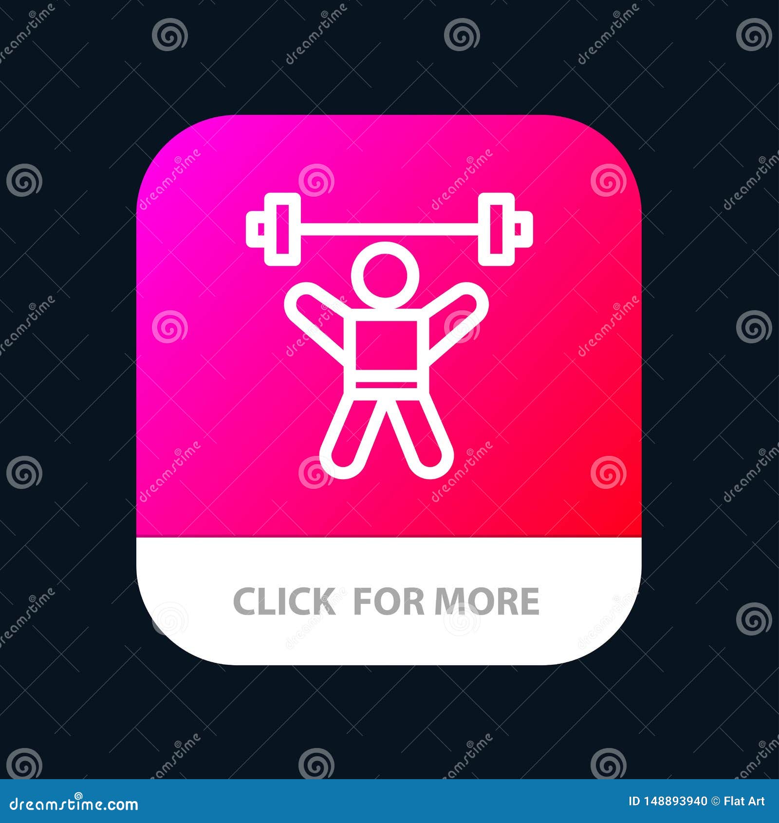 Athlete Athletics Avatar Fitness Gym Mobile App Button Android And Ios Line Version Stock