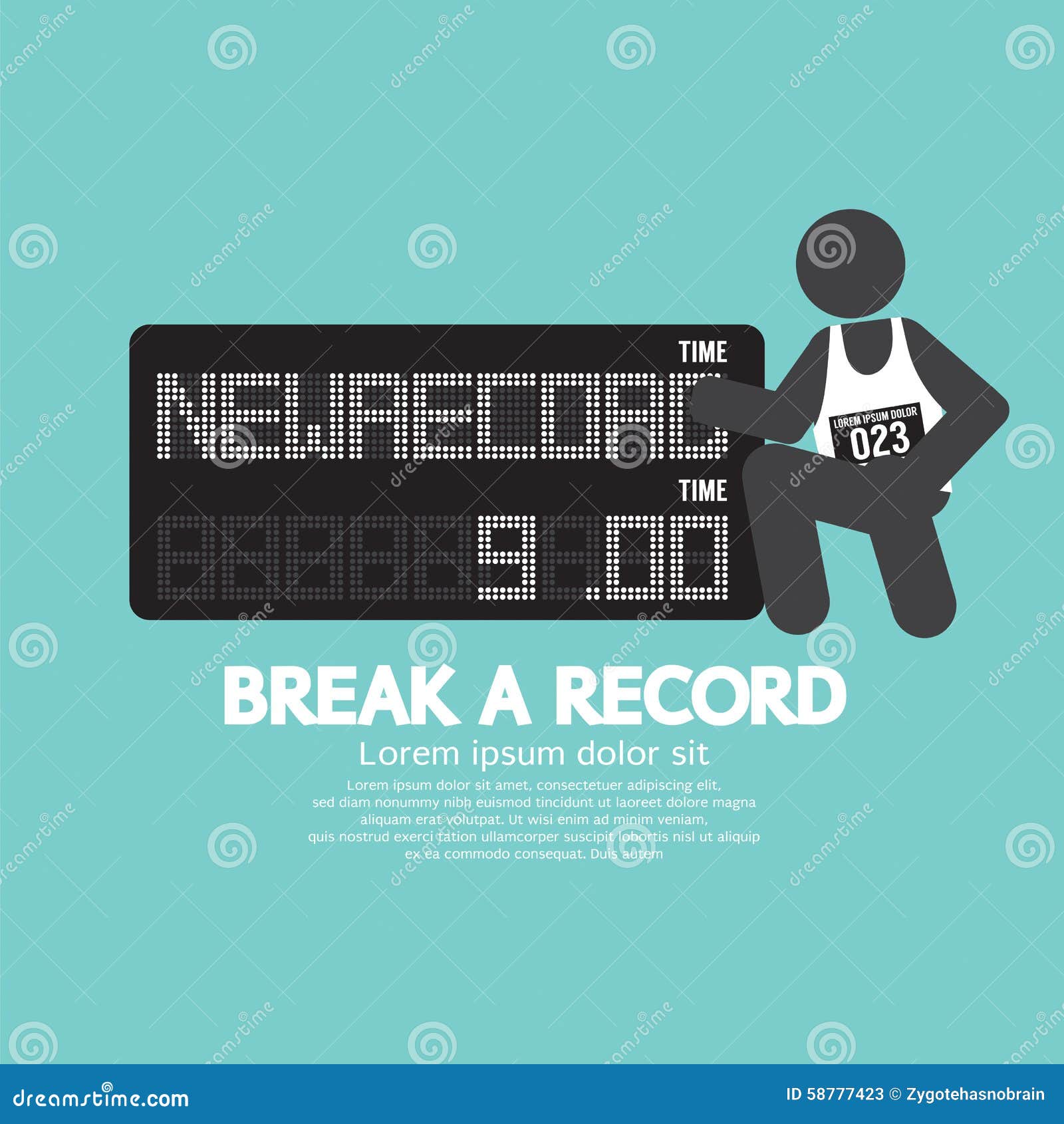 The Athlete with Break a Record Banner. Stock Vector - Illustration of ...