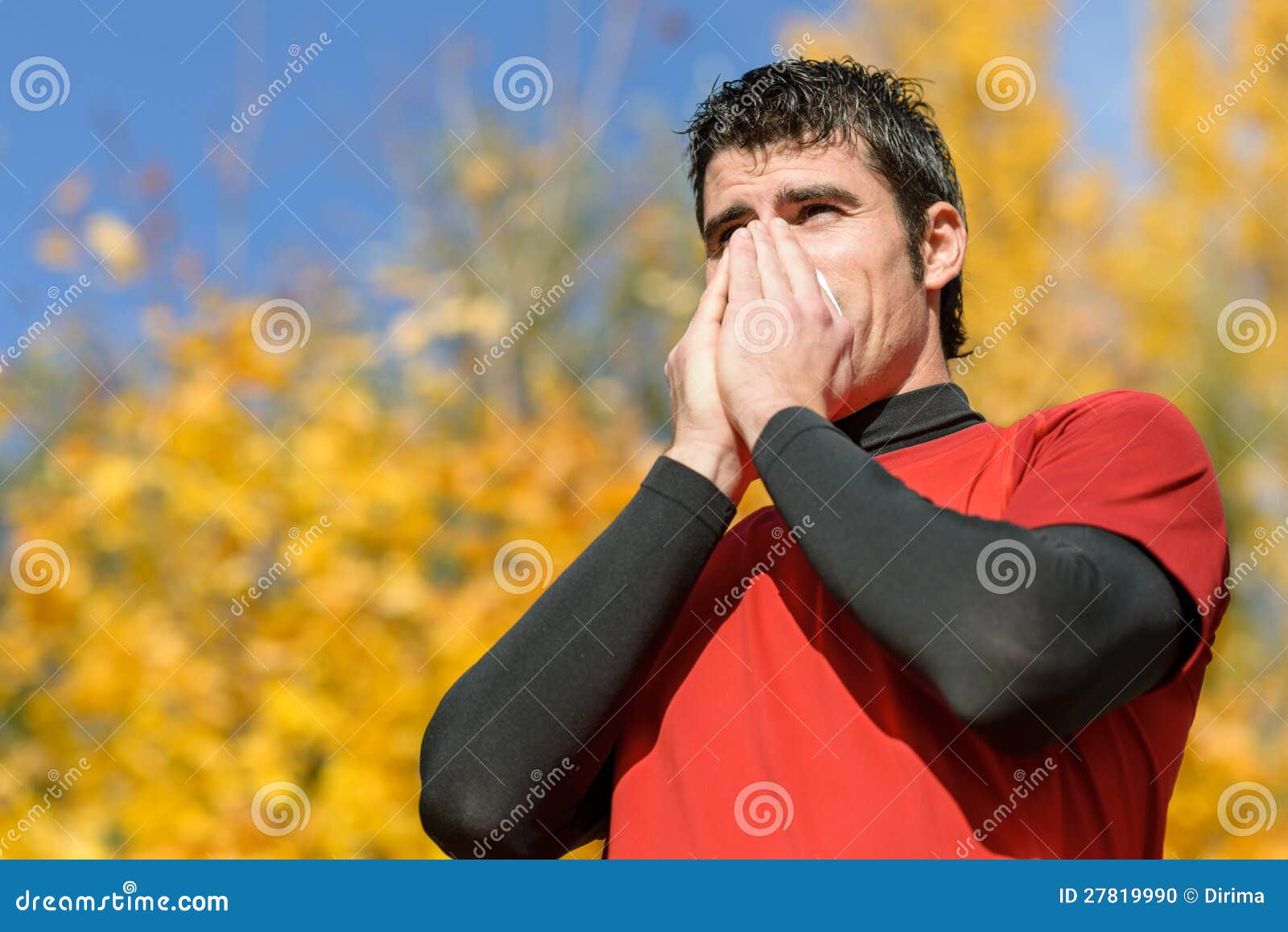 Athlete with cold stock photo. Image of health, illness - 27819990