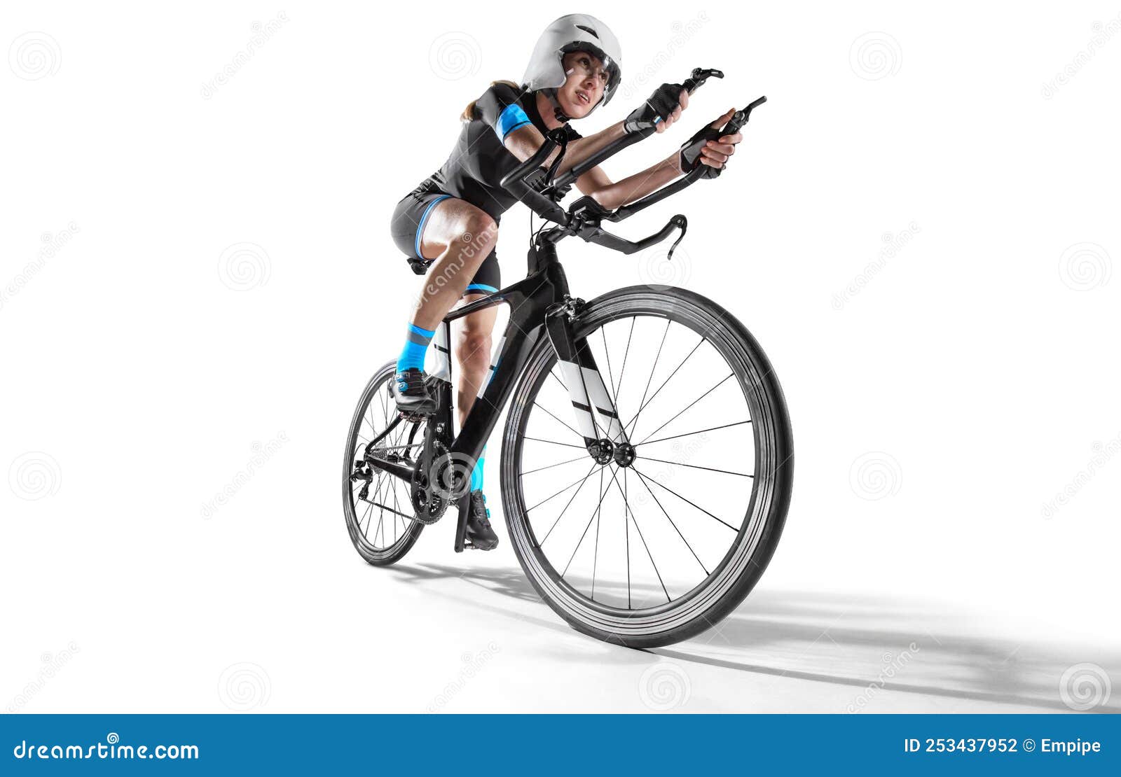 Athlete Cyclists in Silhouettes on White Background. Stock Photo ...