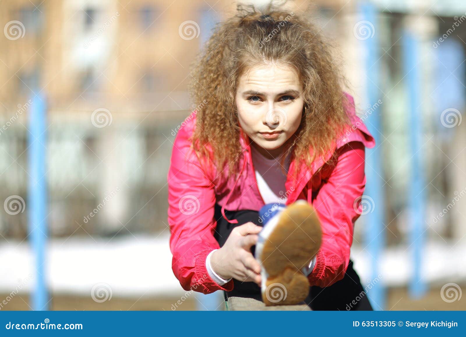Athlete Gymnastics Training Outside Stock Image - Image of healthy ...