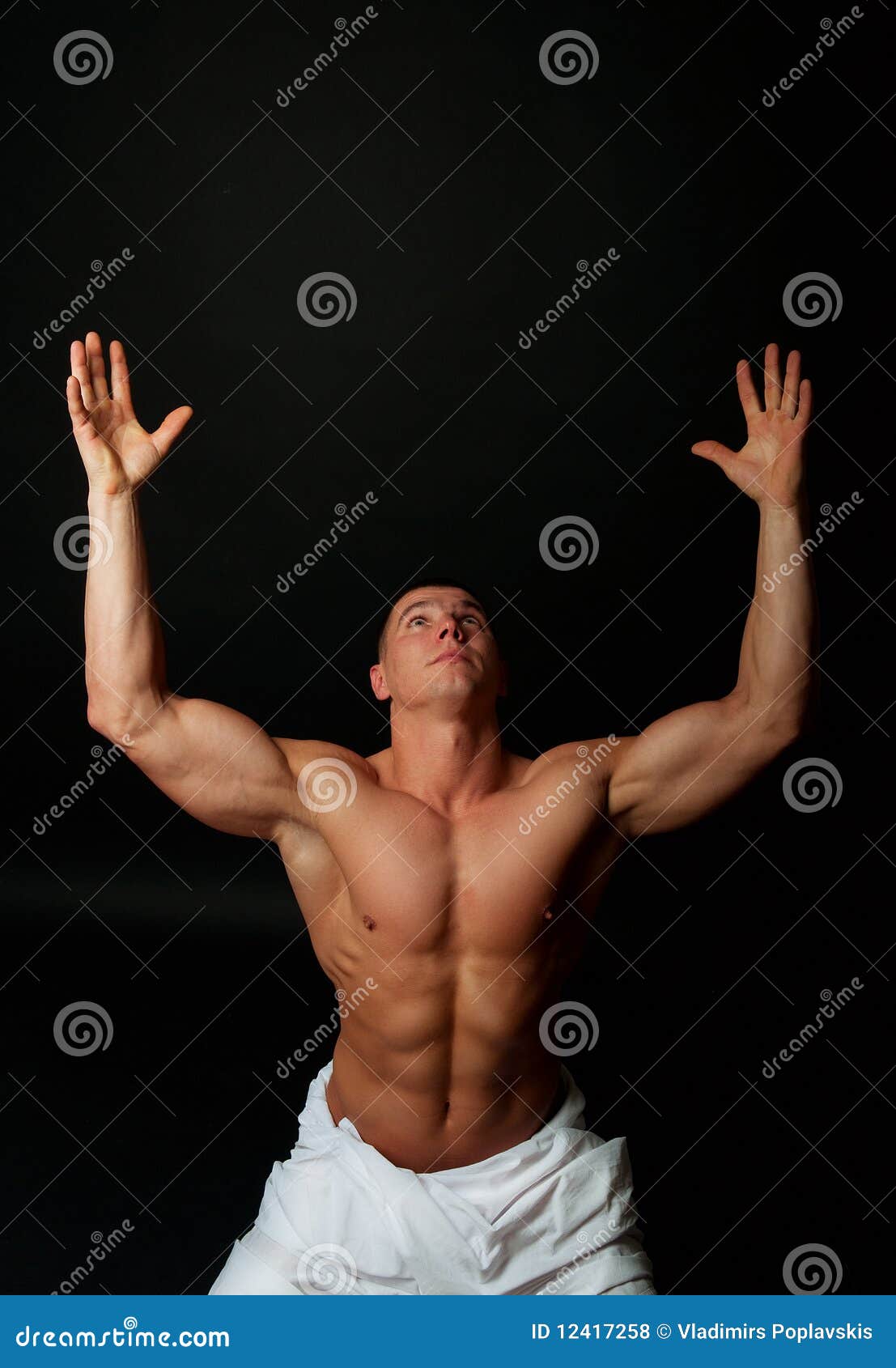 Athlete on his knees stock photo. Image of biceps, beautiful - 12417258
