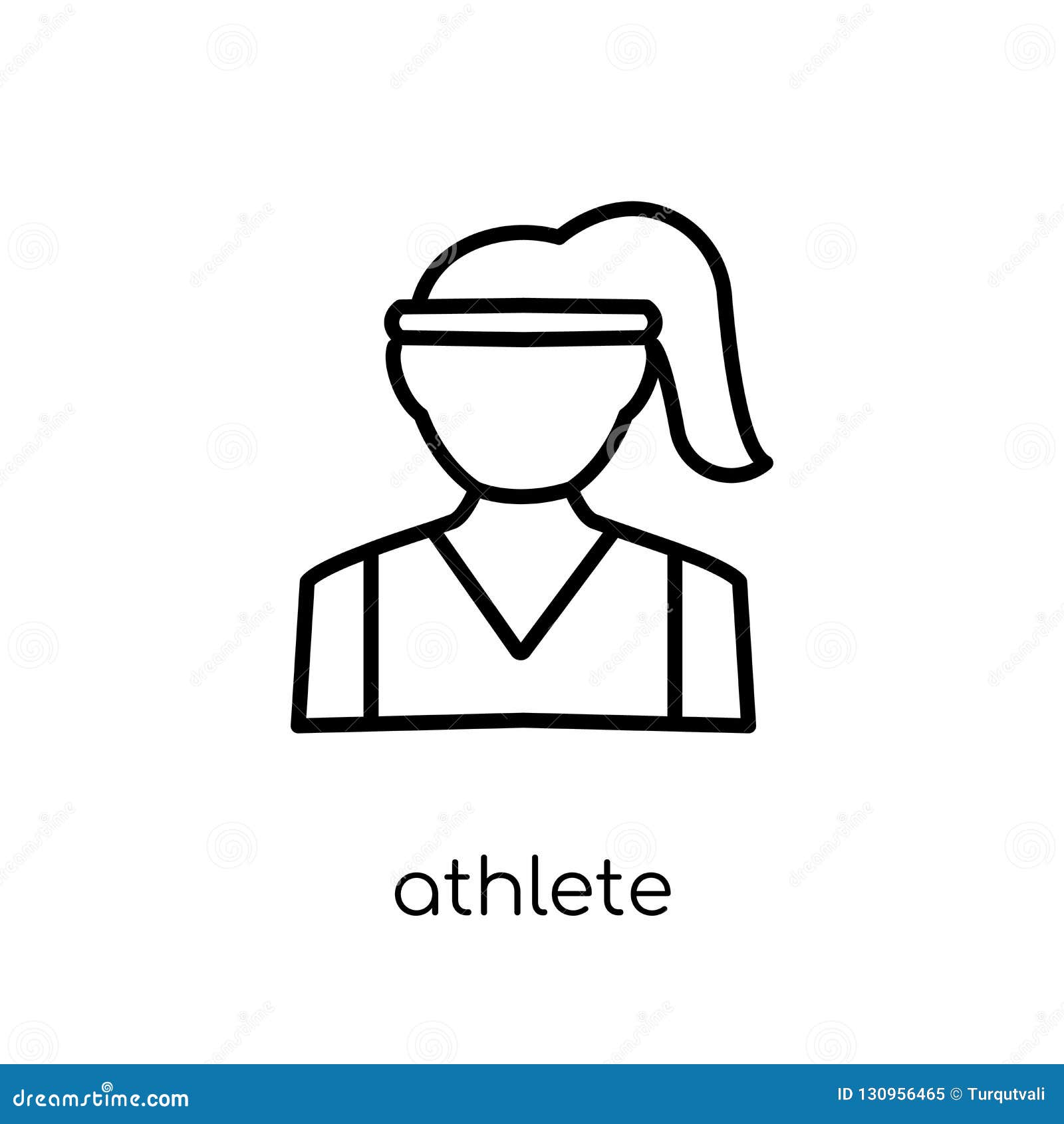 Athlete Icon. Trendy Modern Flat Linear Vector Athlete Icon on W Stock ...