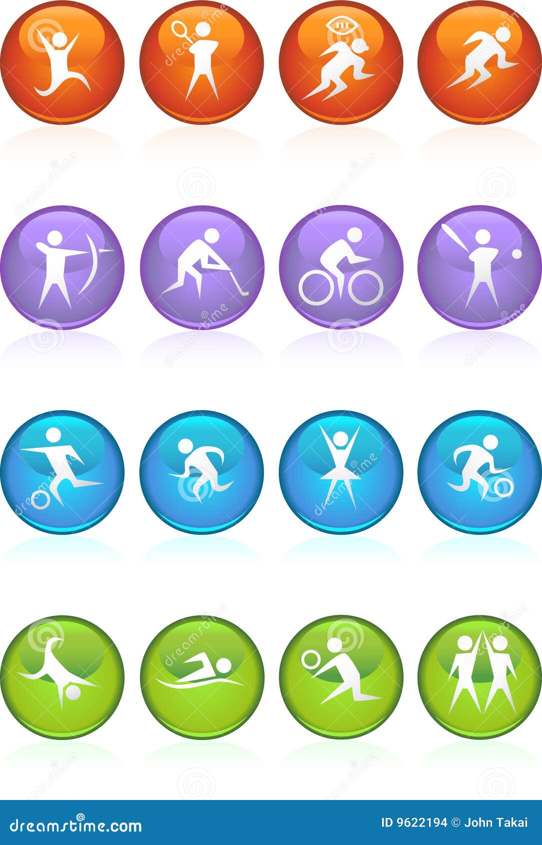 Athlete Icons stock vector. Illustration of icon, football - 9622194