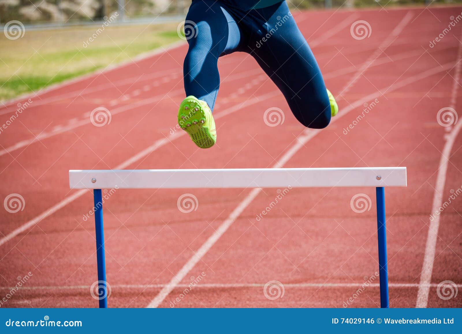 Athlete Jumping Above the Hurdle Stock Photo - Image of runner ...