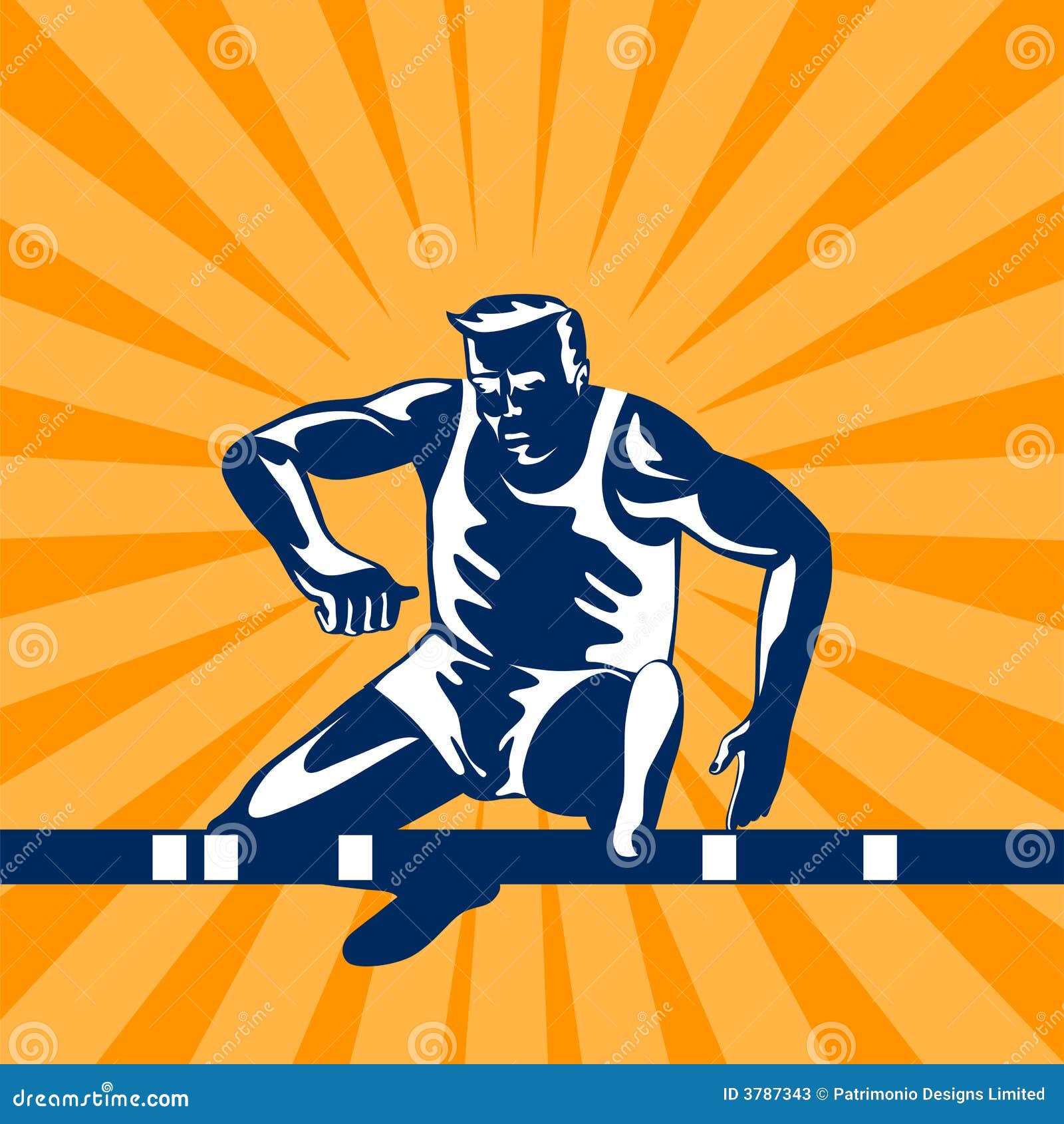 Athlete Jumping The Hurdle Cartoon Vector | CartoonDealer.com #4963131