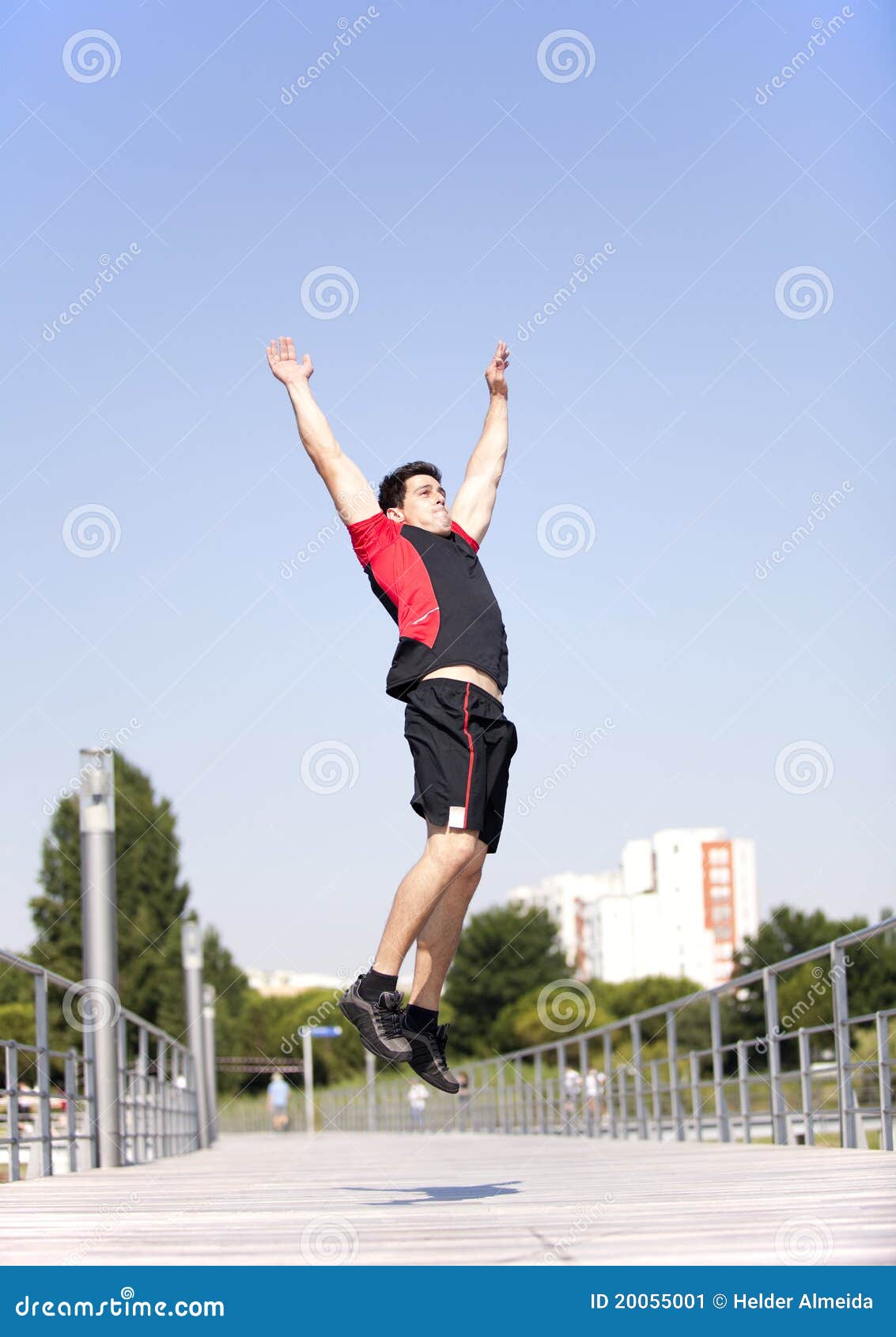 Athlete Jumping at the Park Stock Image - Image of power, motion: 20055001