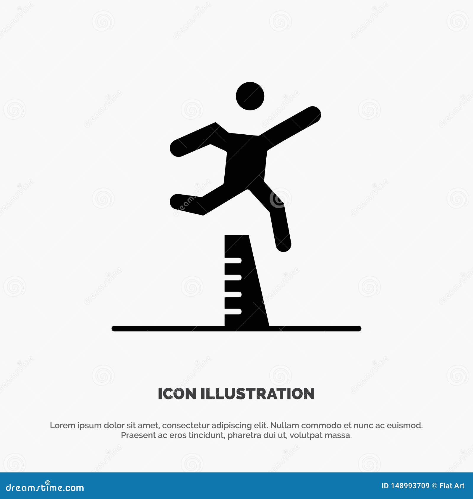 Athlete, Jumping, Runner, Running, Steeplechase Solid Glyph Icon Vector ...
