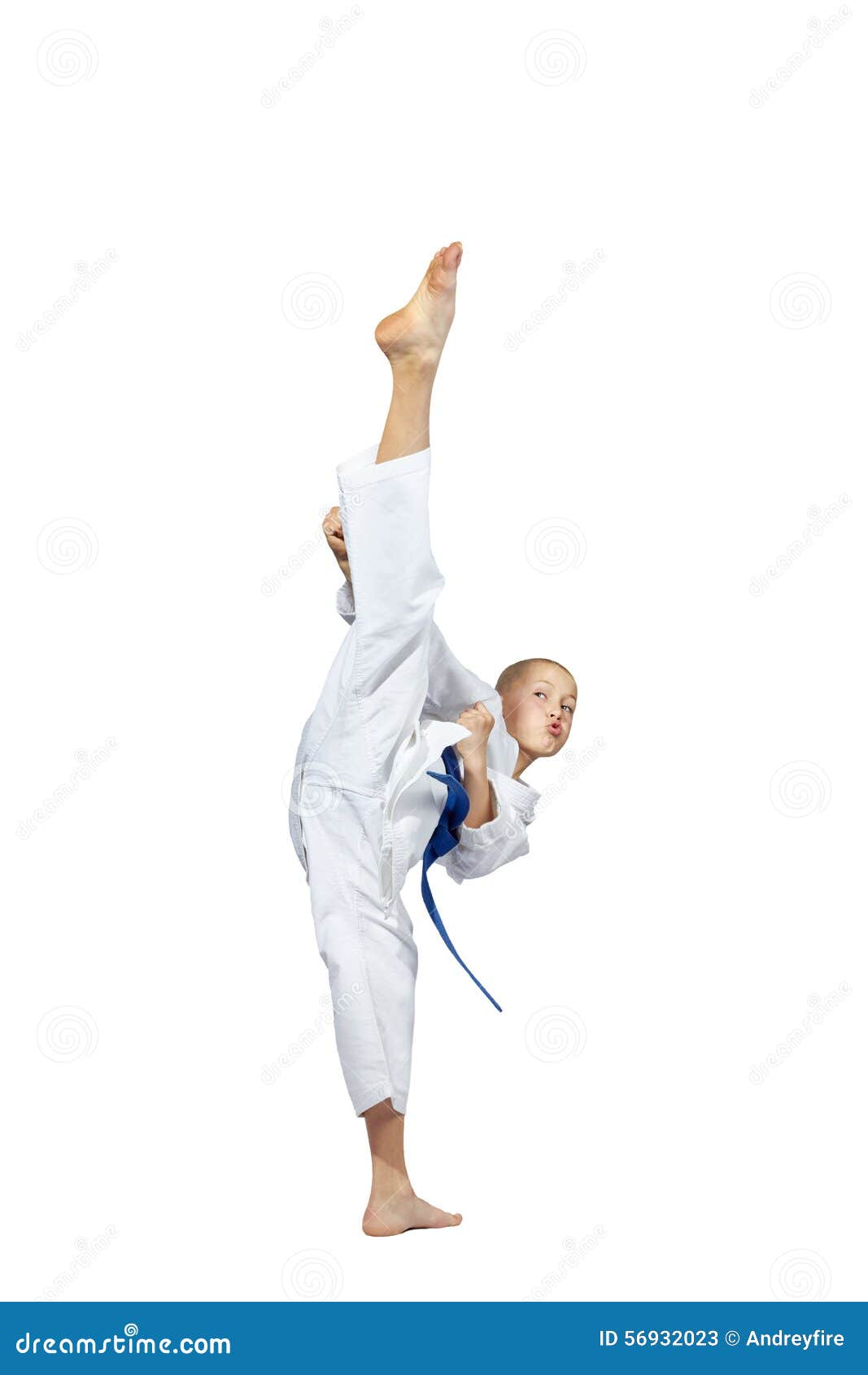 Athlete in Karategi is Training Hitting Ura-mavashi Geri Stock Image ...