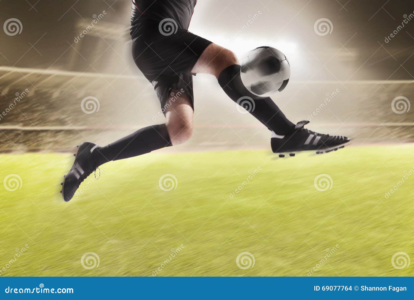Athlete Kicking a Soccer Ball Stock Photo - Image of person, determined ...