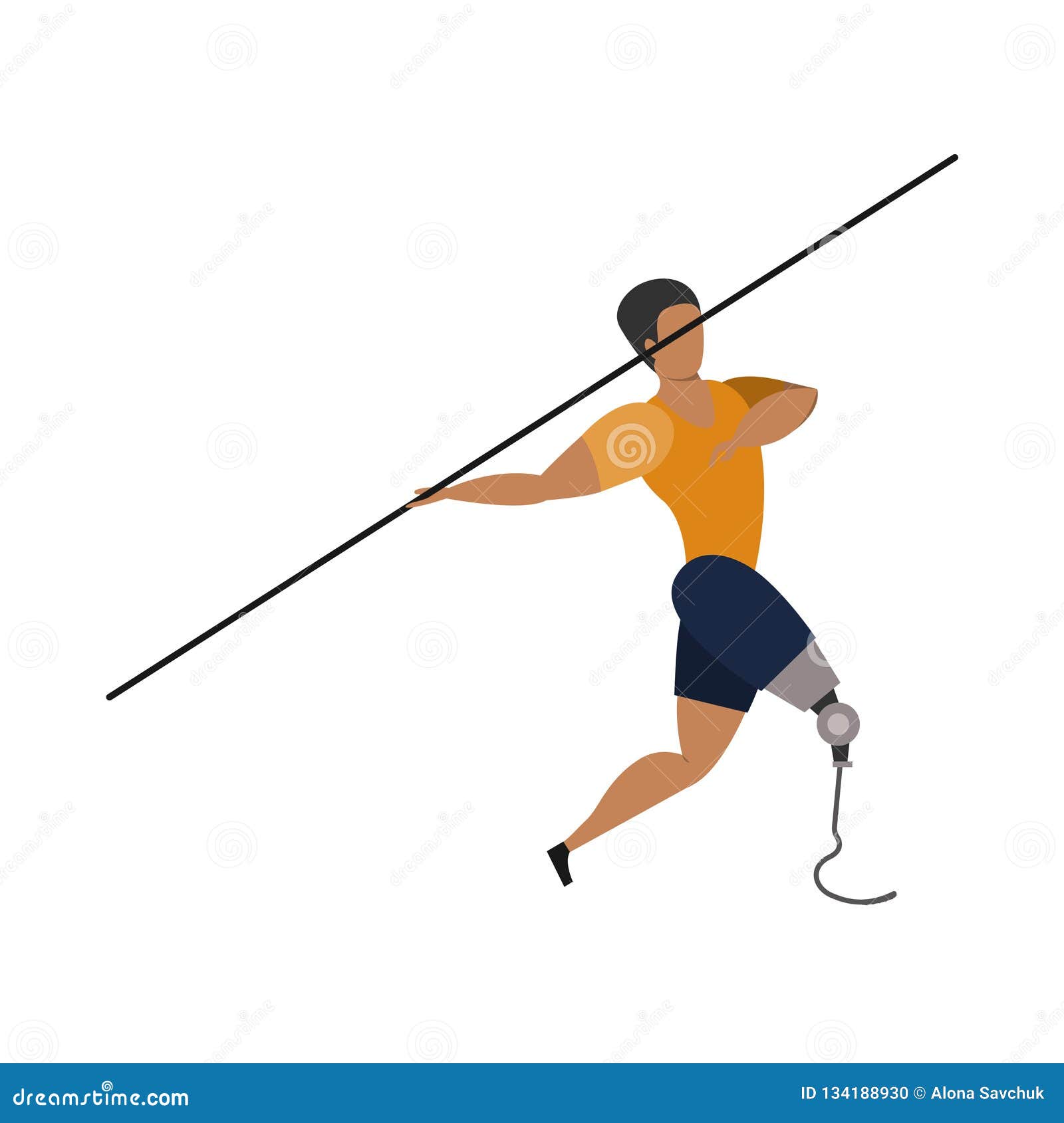 Athlete With Leg Prosthesis Vector Illustration | CartoonDealer.com ...