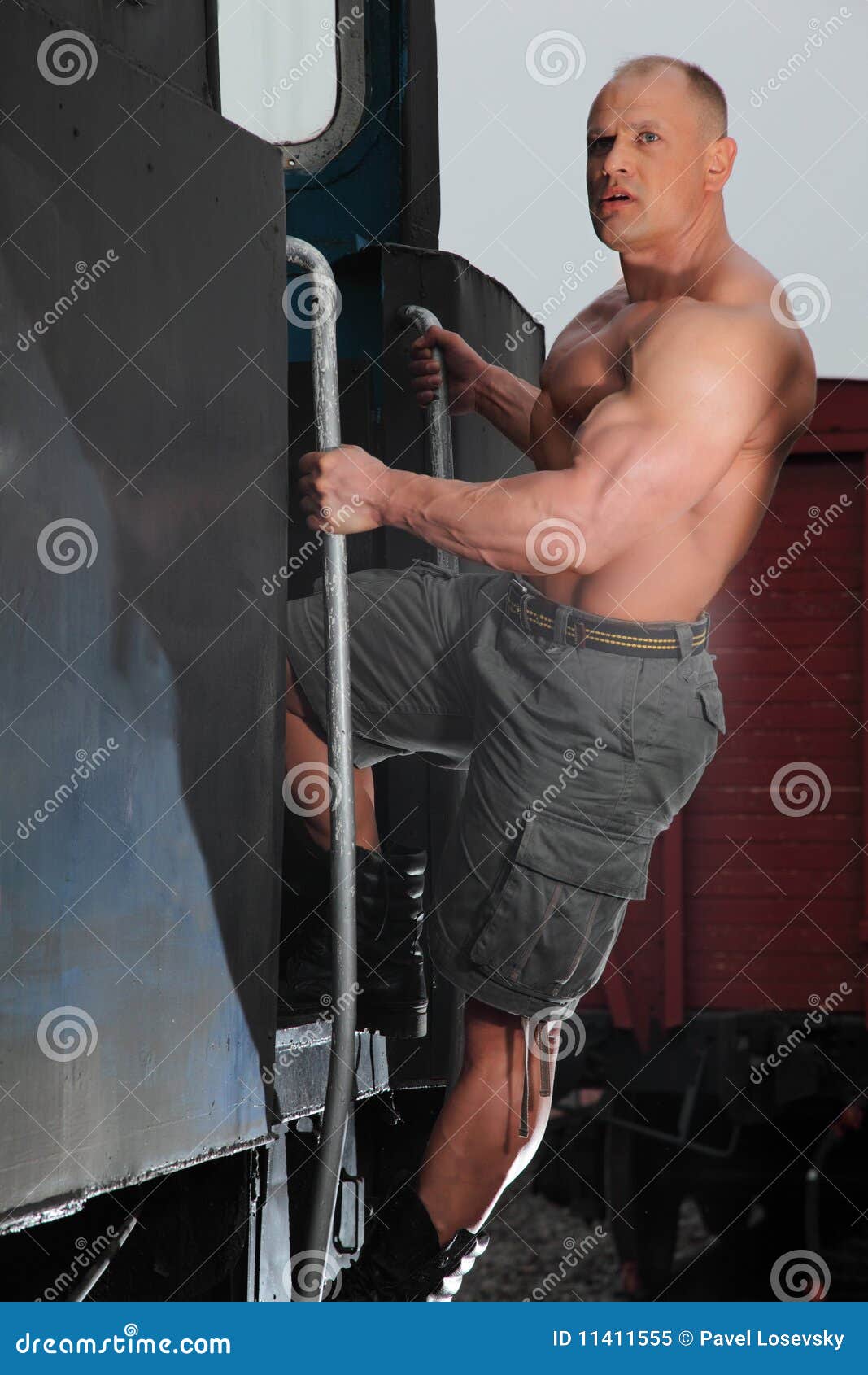 Athlete on Locomotive Cabin Footstep Stock Image - Image of locomotive ...