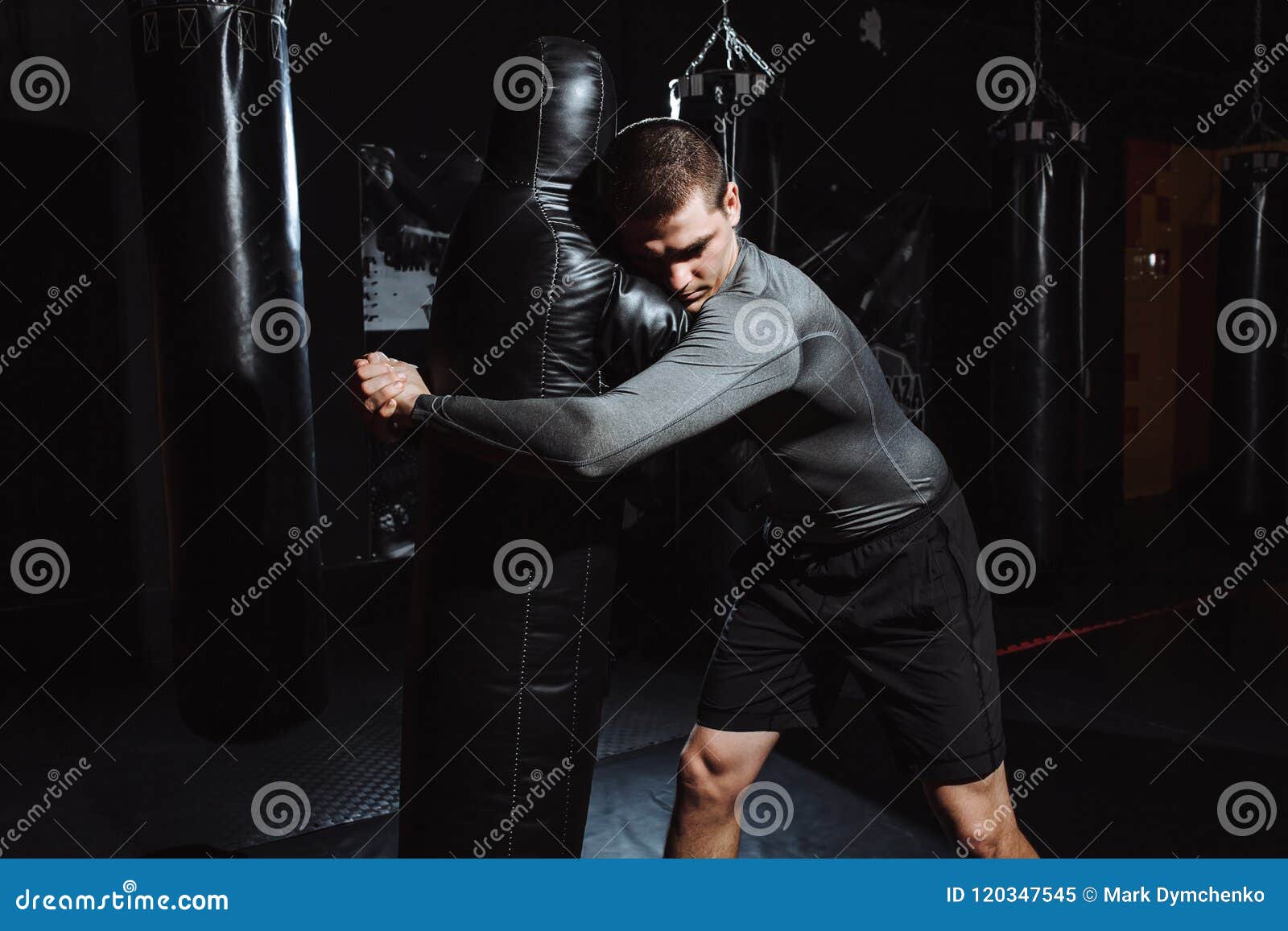 The Athlete Makes the Throw of the Dummy, the Training of the Wrestler ...