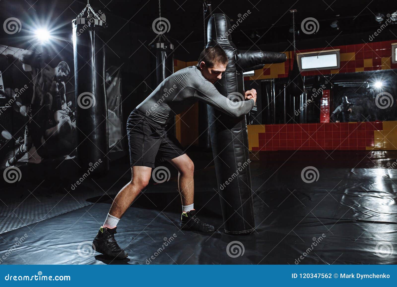 The Athlete Makes the Throw of the Dummy, the Training of the Wrestler ...