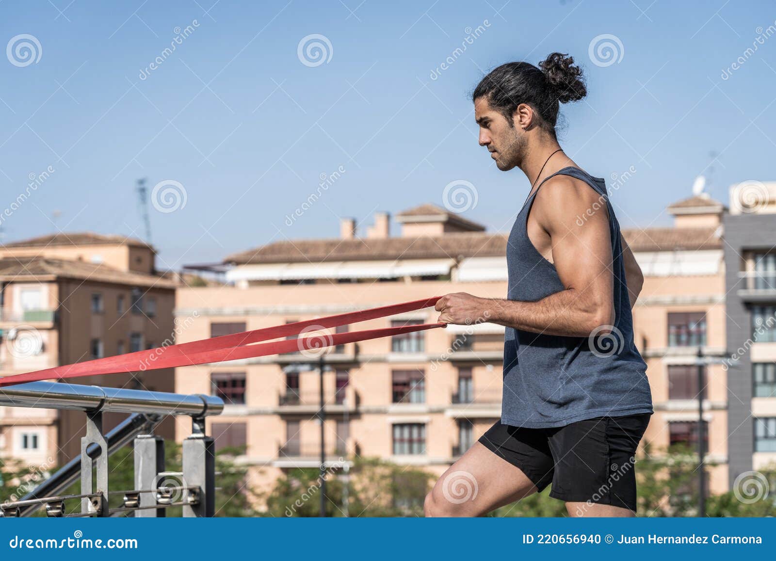 Athlete Man Doing Gymnastic Exercises To Strength Muscles Stock Photo ...